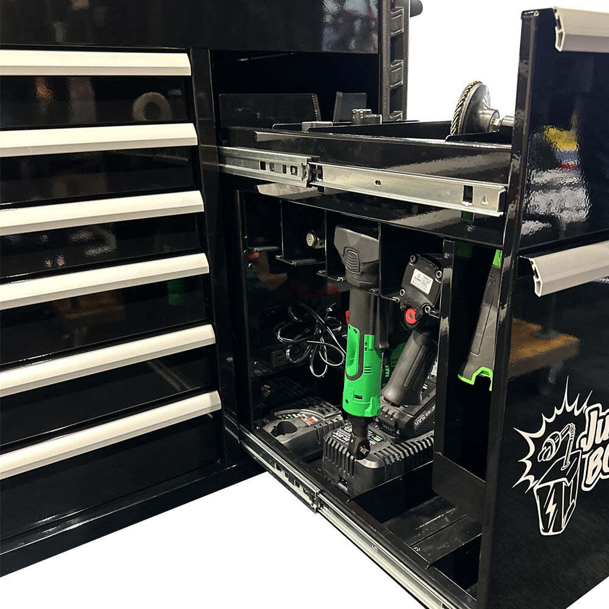 Sunex Tools, JUIC'D BOX™ 50\" 7 DRAWER POWERED CART - Model: 8065PCBK ...