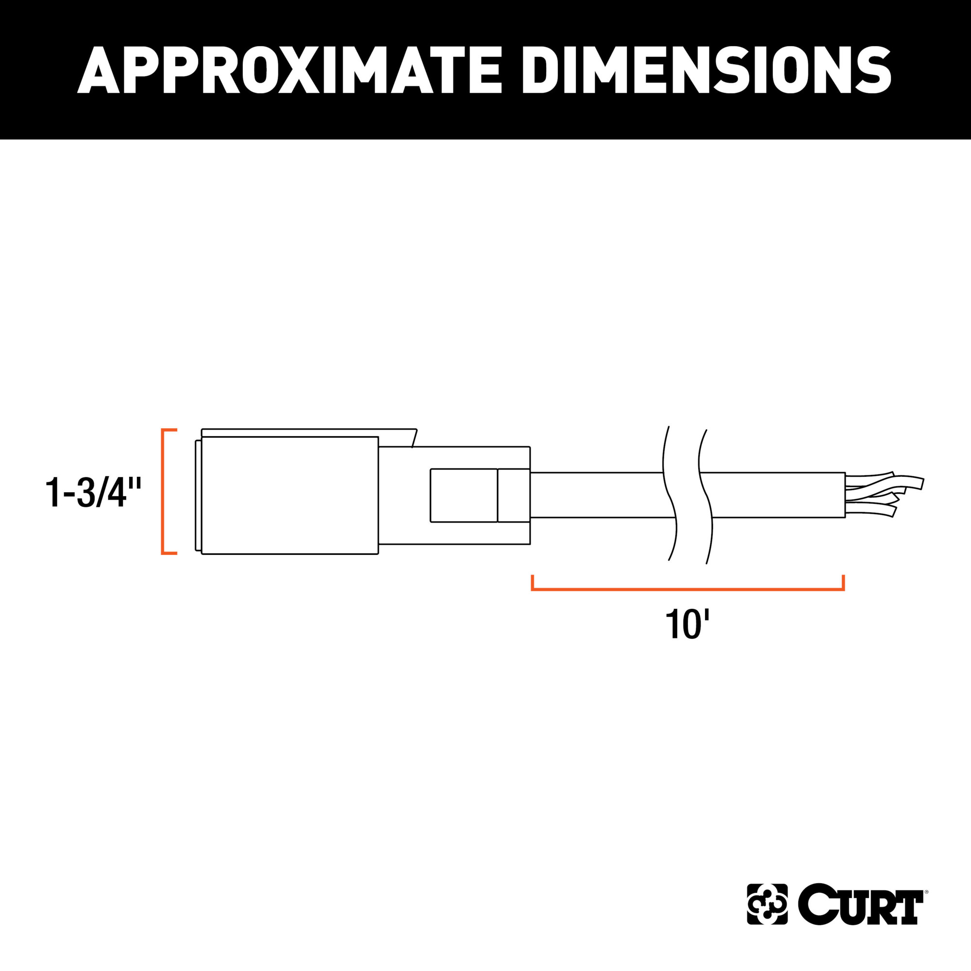 CURT 56603 Replacement 7-Pin RV Blade Trailer Wiring Harness Plug, 10 ...