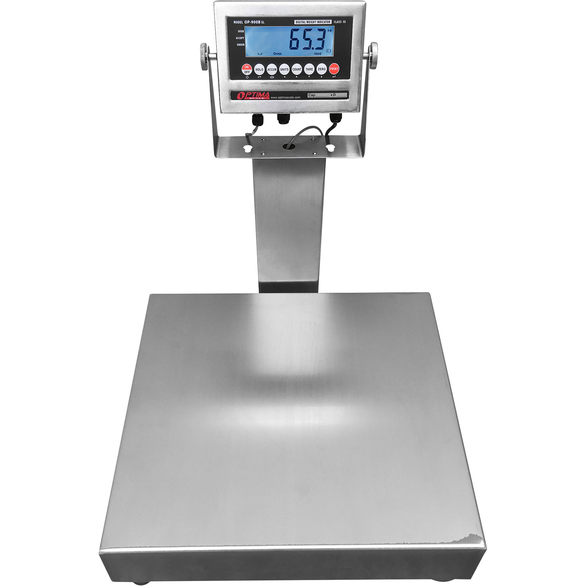 Optima Scale 18in. x 18in. Stainless Steel Bench Scale, 400-Lb ...