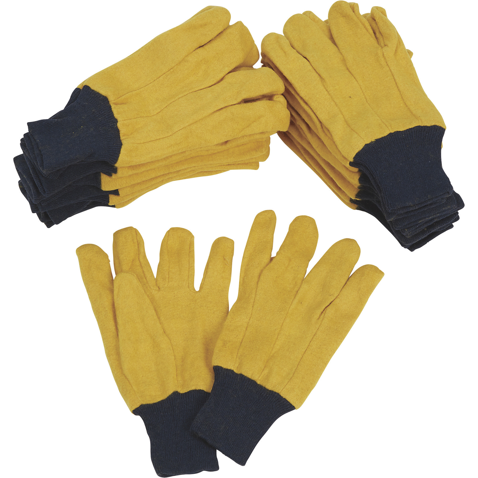 Ironton Chore Gloves, 12 Pairs, Yellow, Large | Northern Tool