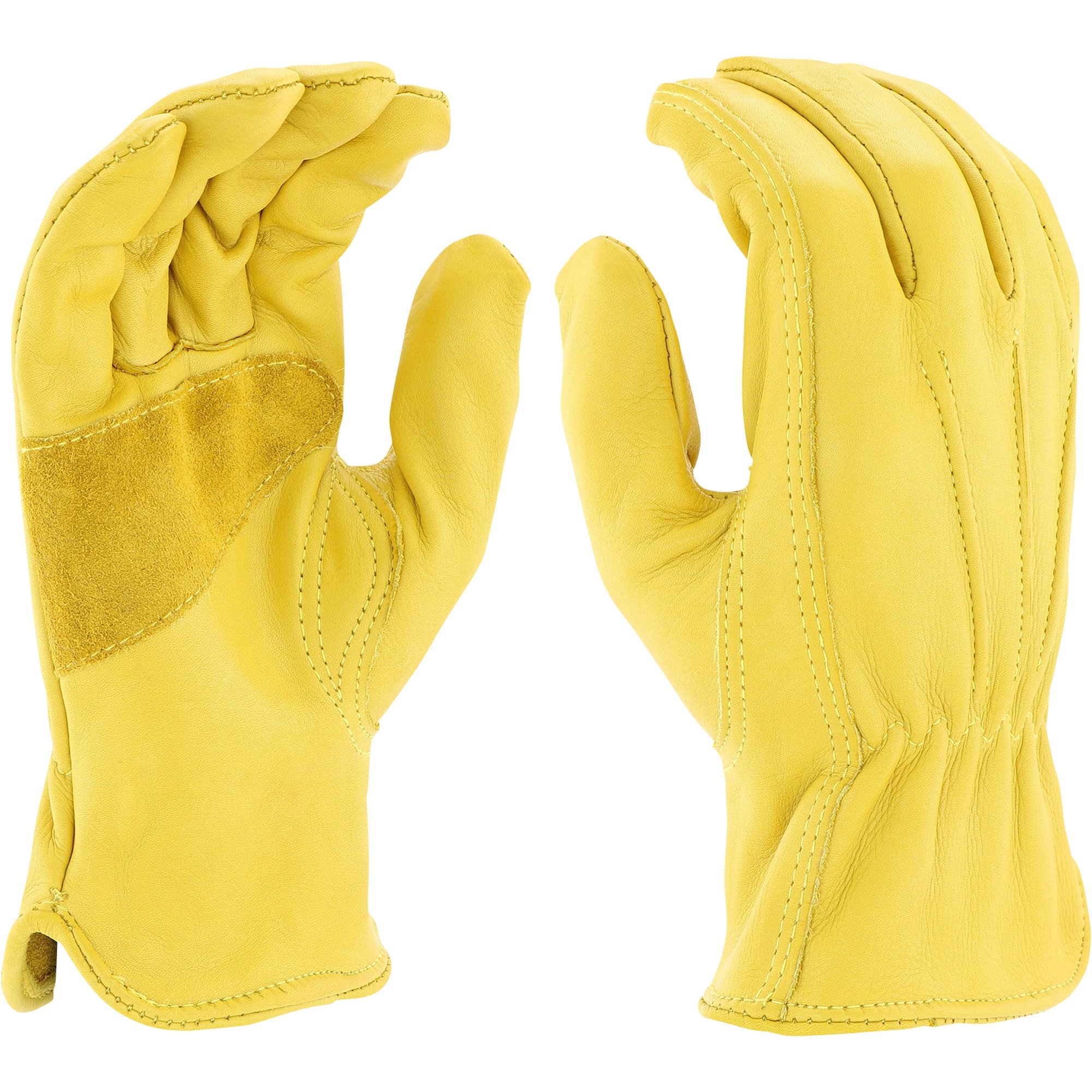 West Chester Protective Gear Men's Cowhide Driver Gloves — Yellow ...