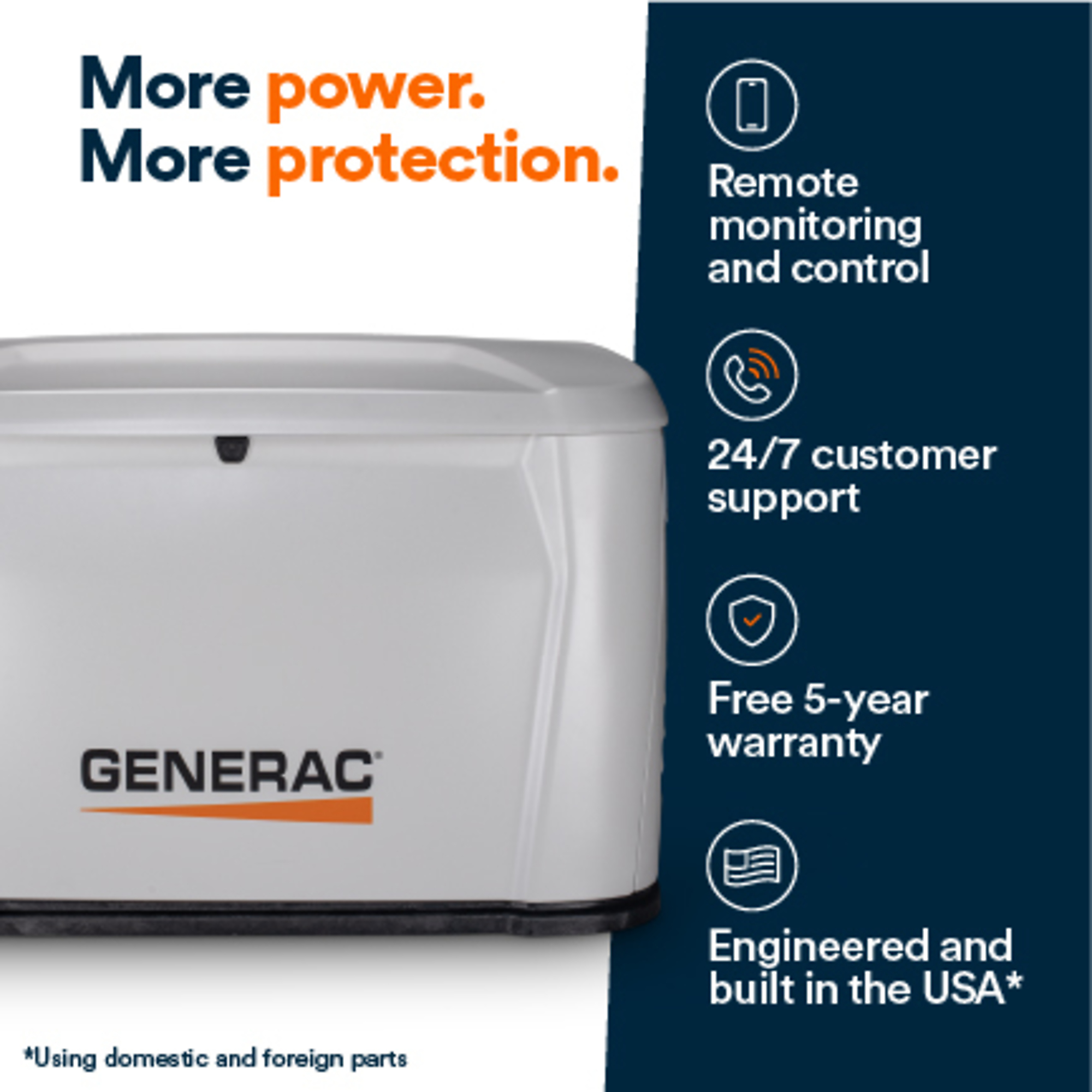 Generac 18kW Home Standby Generator, cellular connectivity, easy to use ...