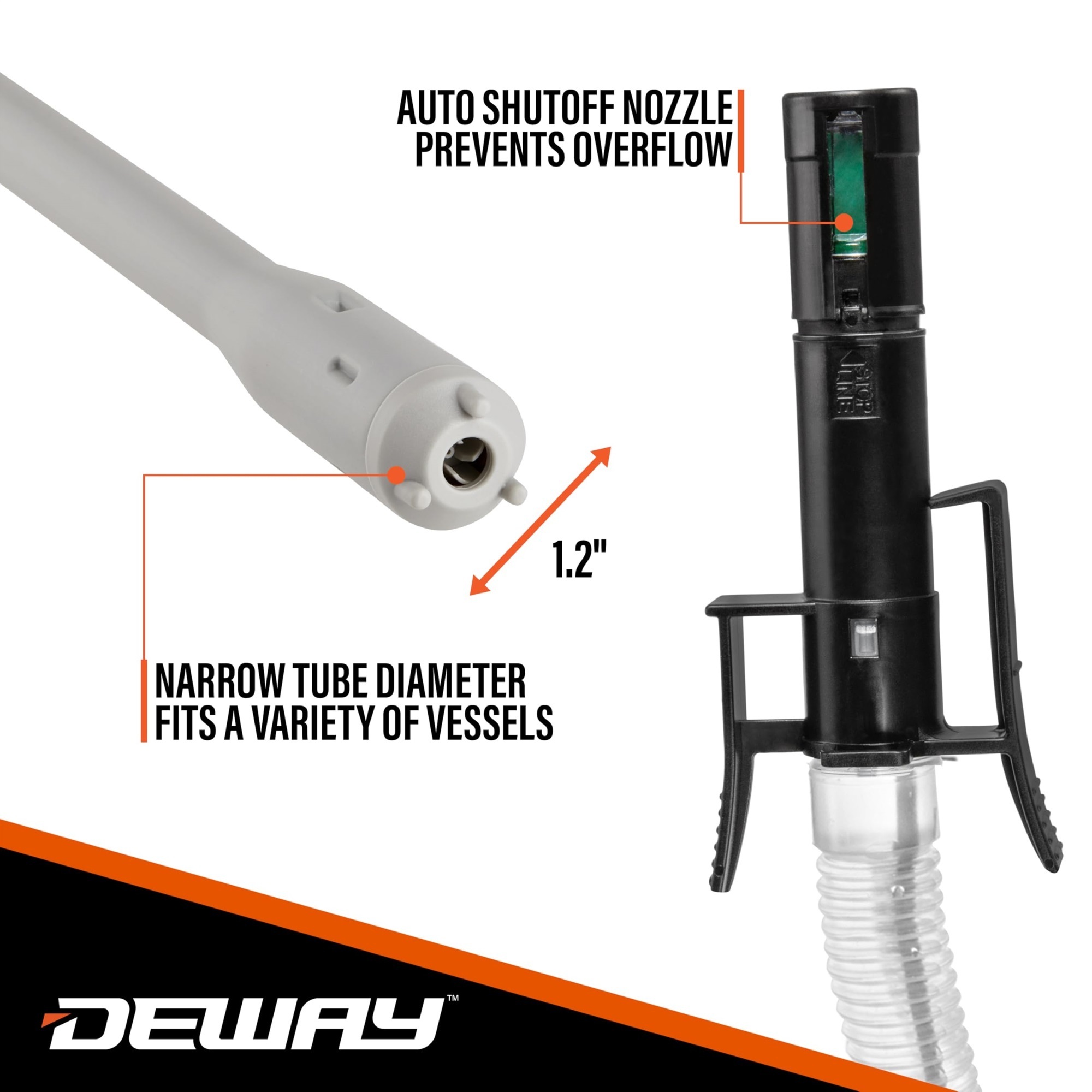 Deway Small Fuel Transfer Pump with Auto-Stop & Beep – D Battery ...