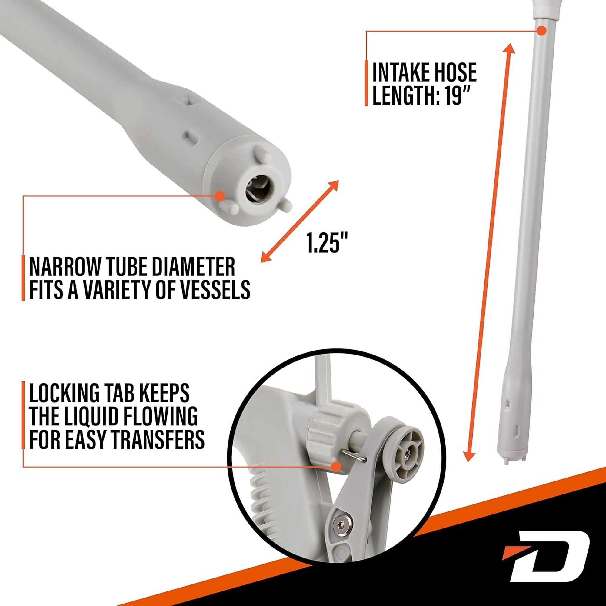 Deway Fuel Transfer Pump Portable Battery Operated Gasoline Siphon Pump ...