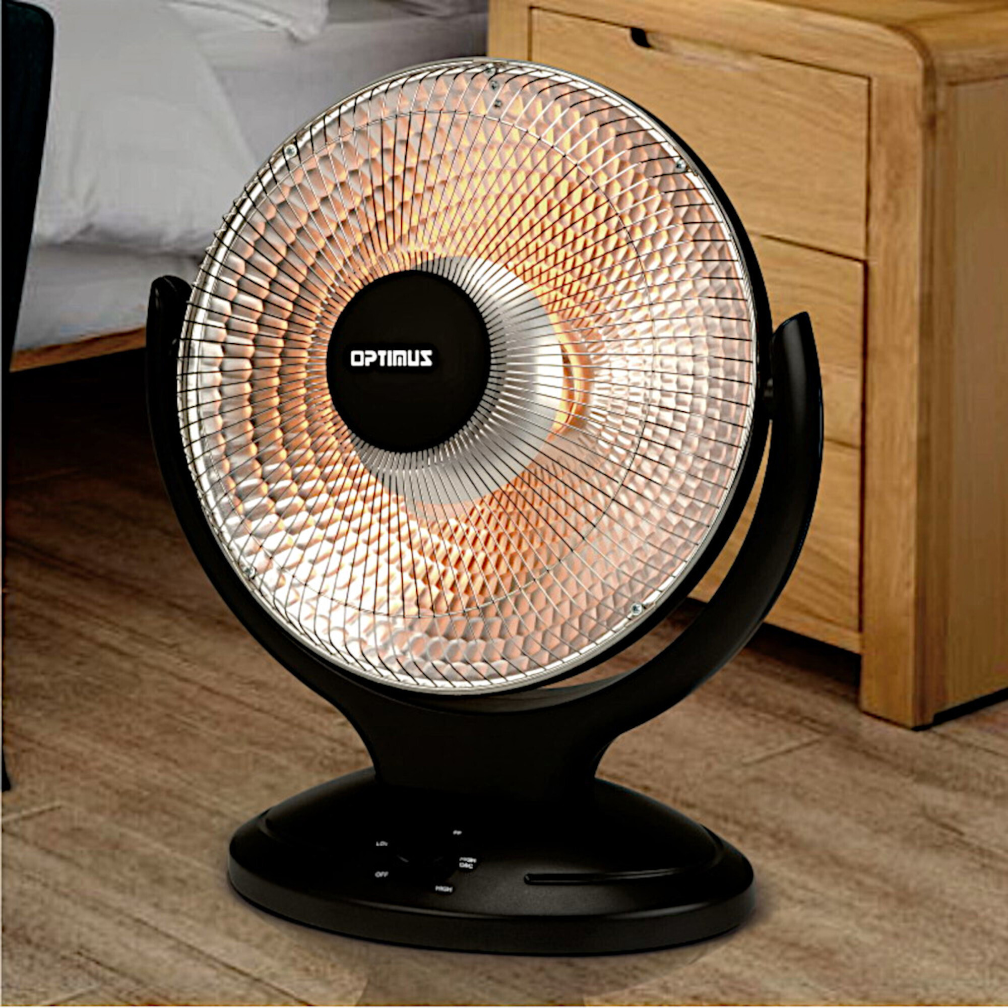 Optimus H-4430 900 Watts Oscillation Parabolic Heater, Sun-Like Radiant ...