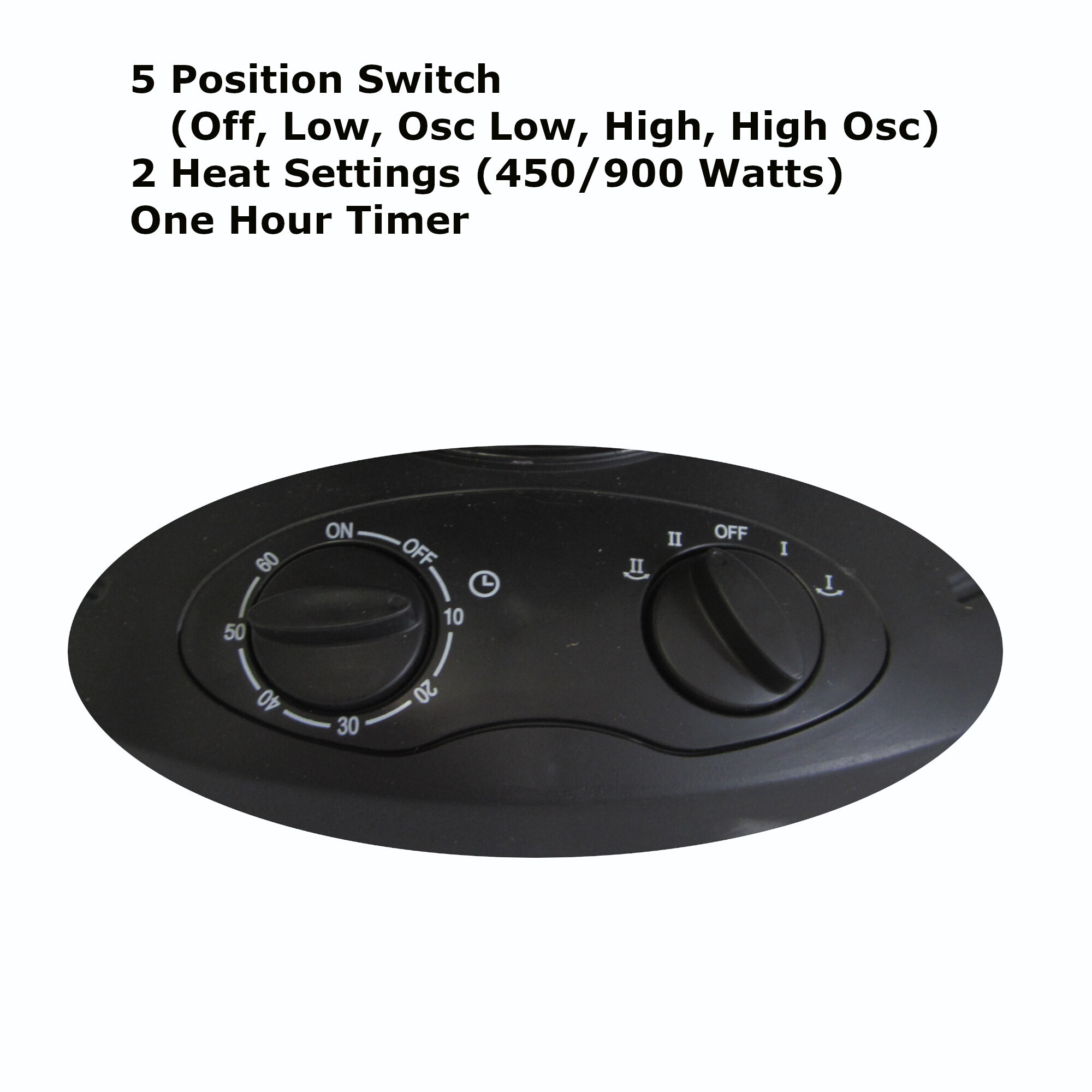 Optimus H-4430 900 Watts Oscillation Parabolic Heater, Sun-Like Radiant ...