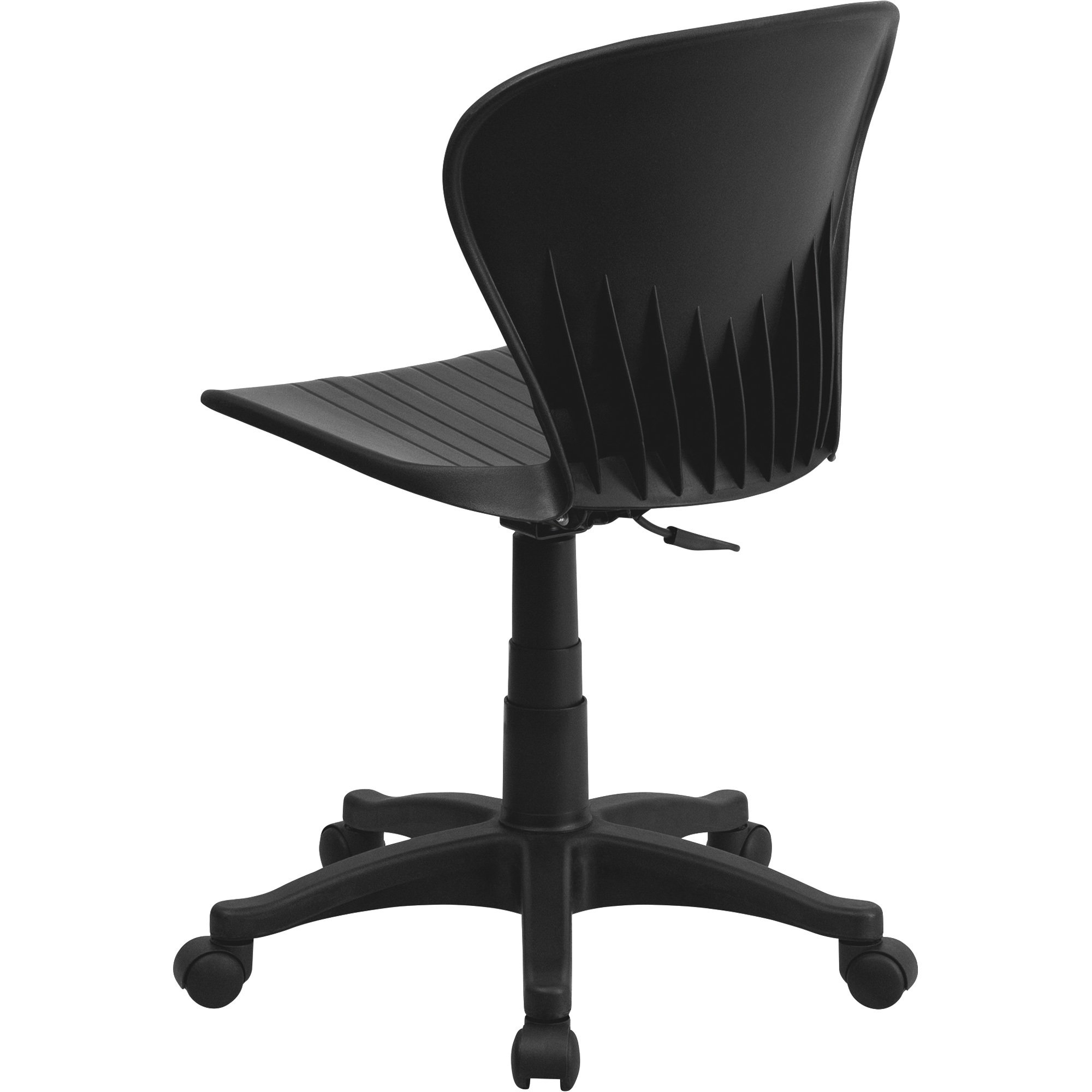 Flash Furniture Plastic Low Back Swivel Chair — Black, 250-Lb. Capacity ...