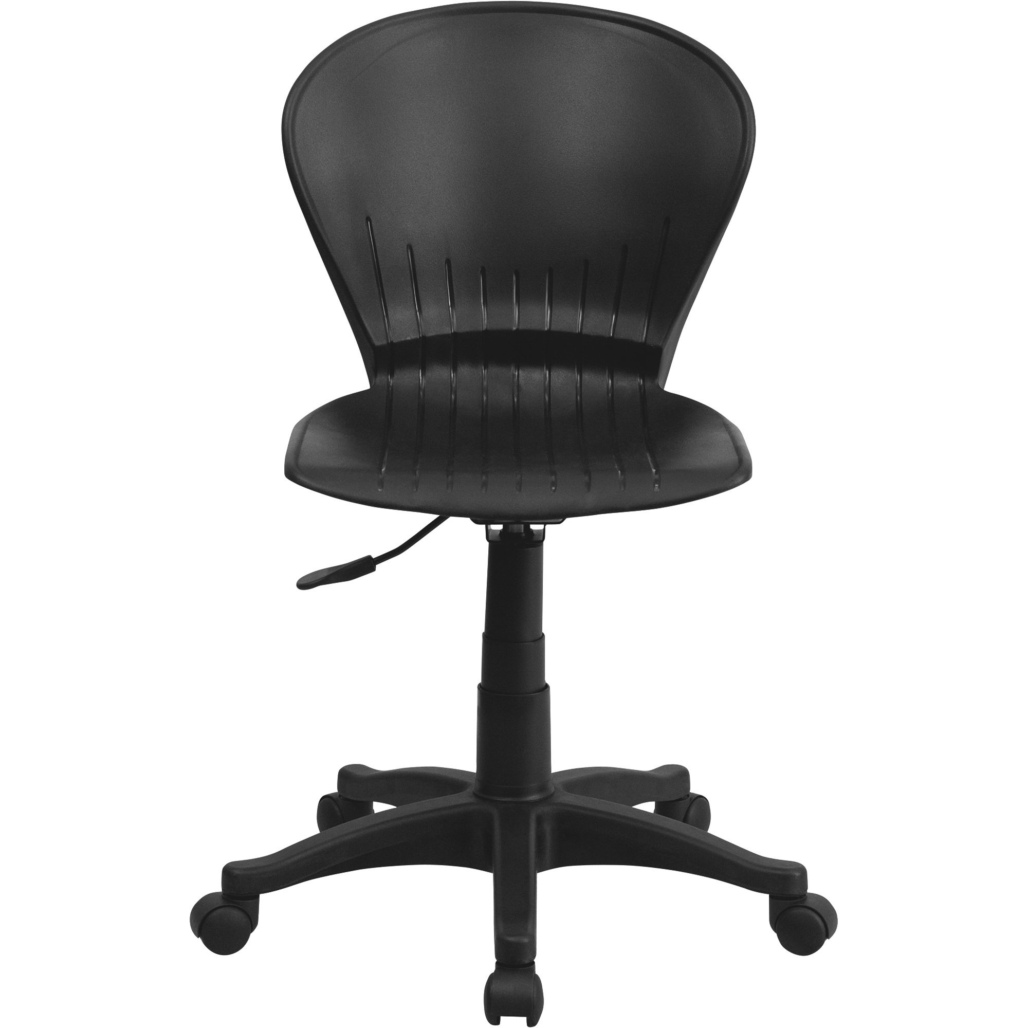 Flash Furniture Plastic Low Back Swivel Chair — Black, 250-Lb. Capacity ...