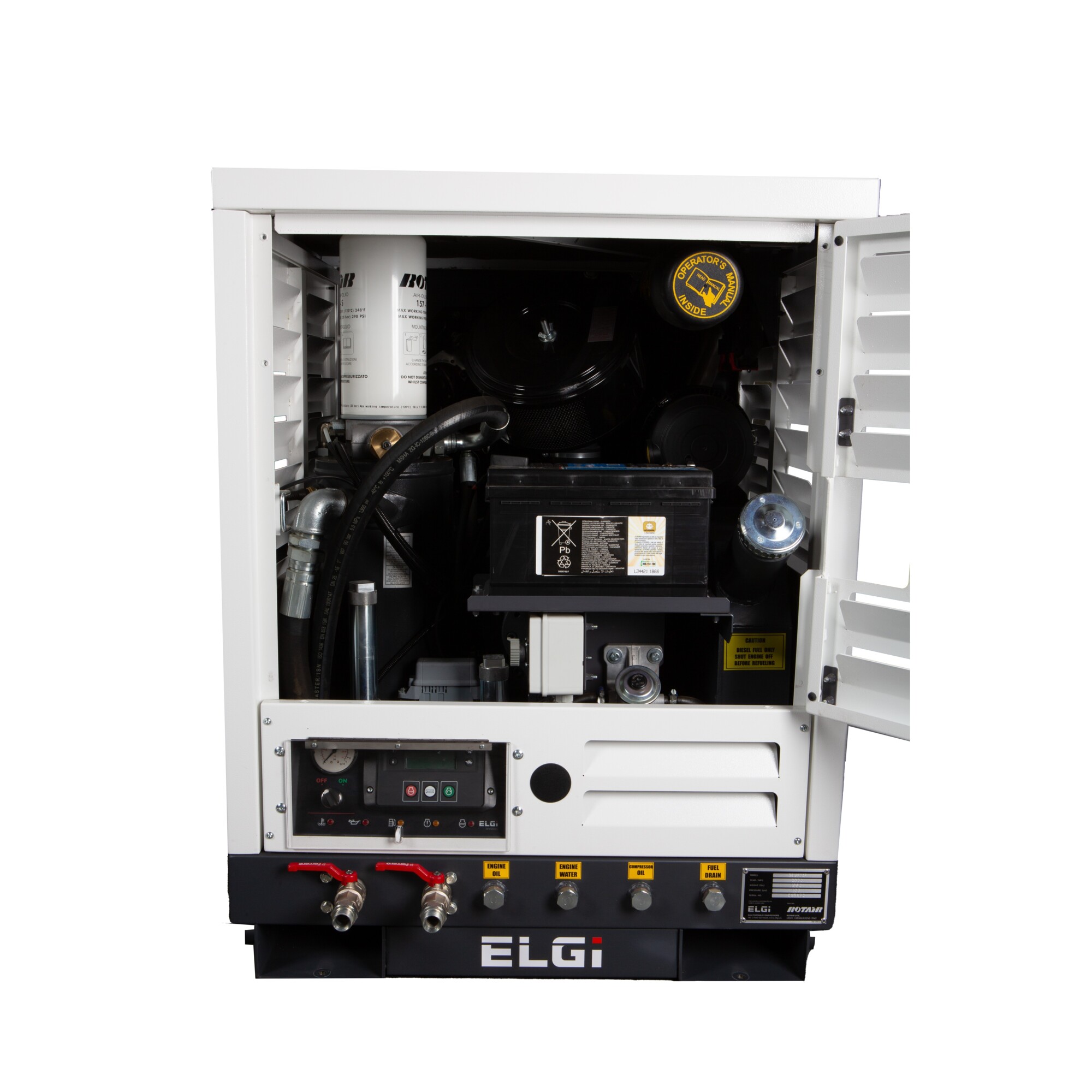 ELGI Utility Mount Portable Screw Air Compresor, 185 cfm@ 100 PSI with ...