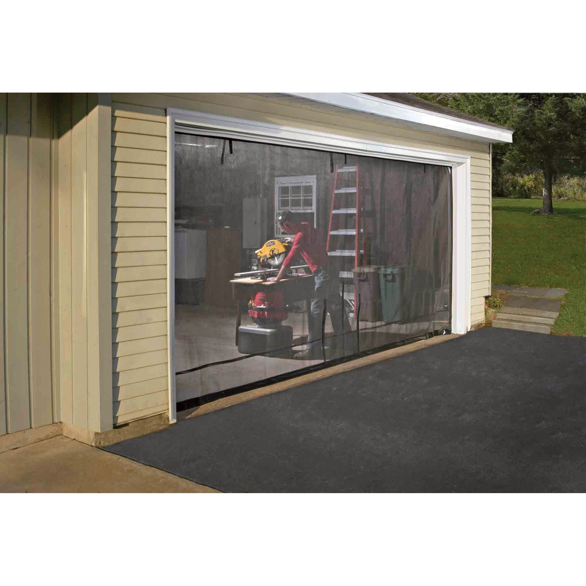 ShelterLogic Garage Screen — Fits Double Garage, 16ft.W x 8ft.H ...