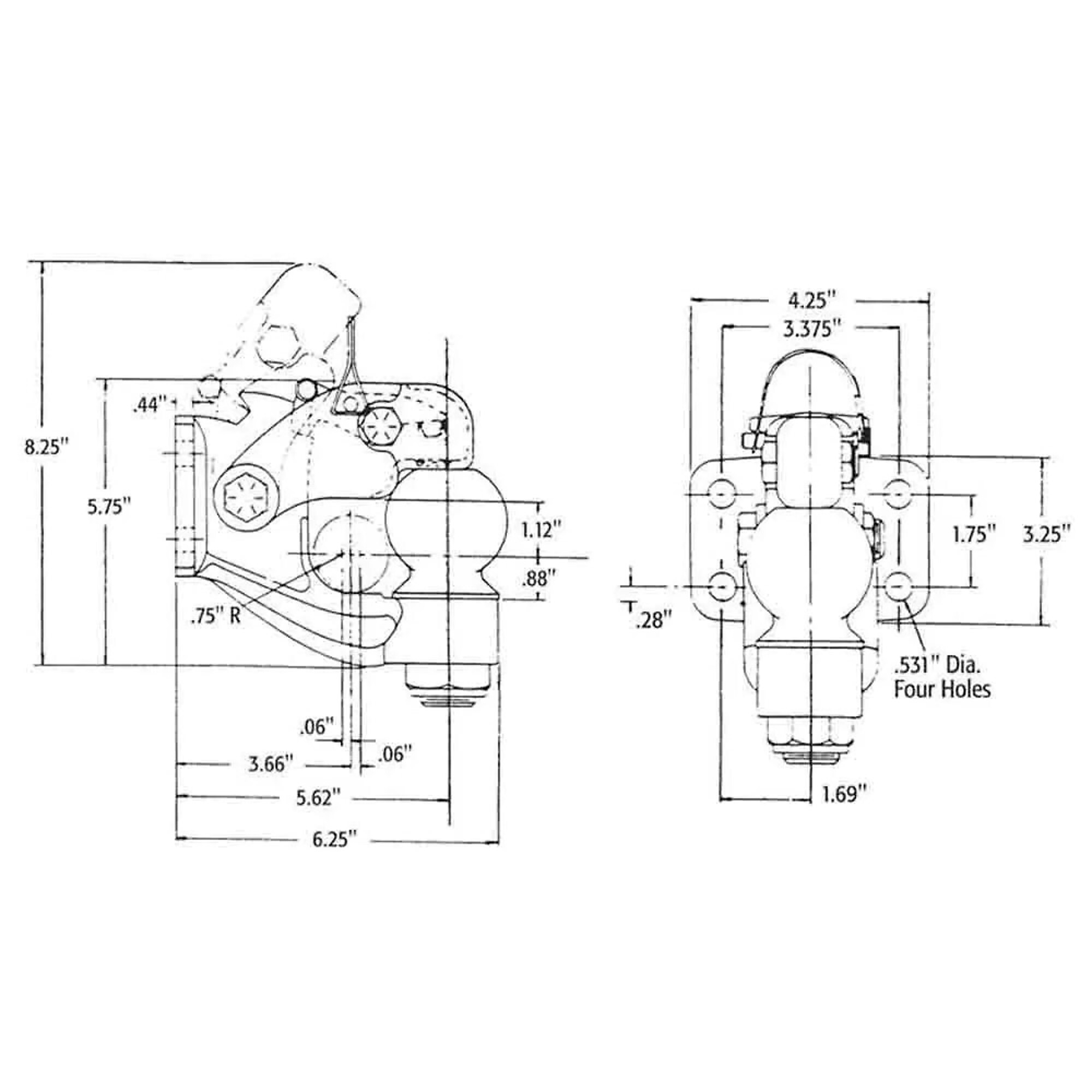 Rigid Hitch, Combo pintle kit for 2\" receivers includes solid shank ...