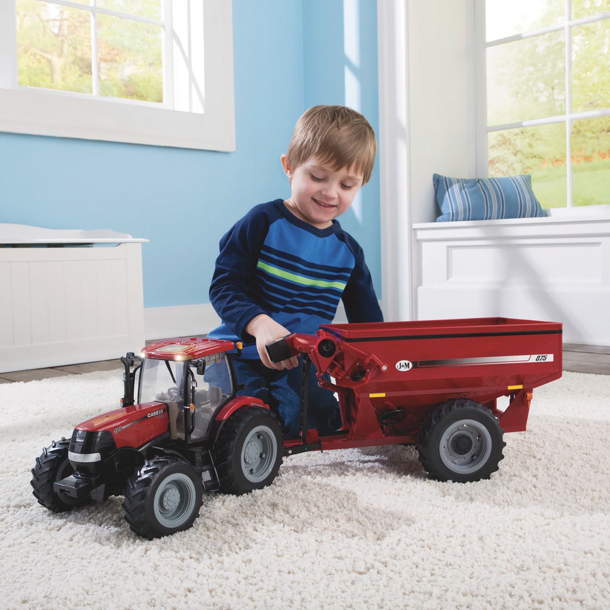 TOMY Ertl Big Farm Case IH Tractor with J&M Grain Cart Playset — 1:16 ...
