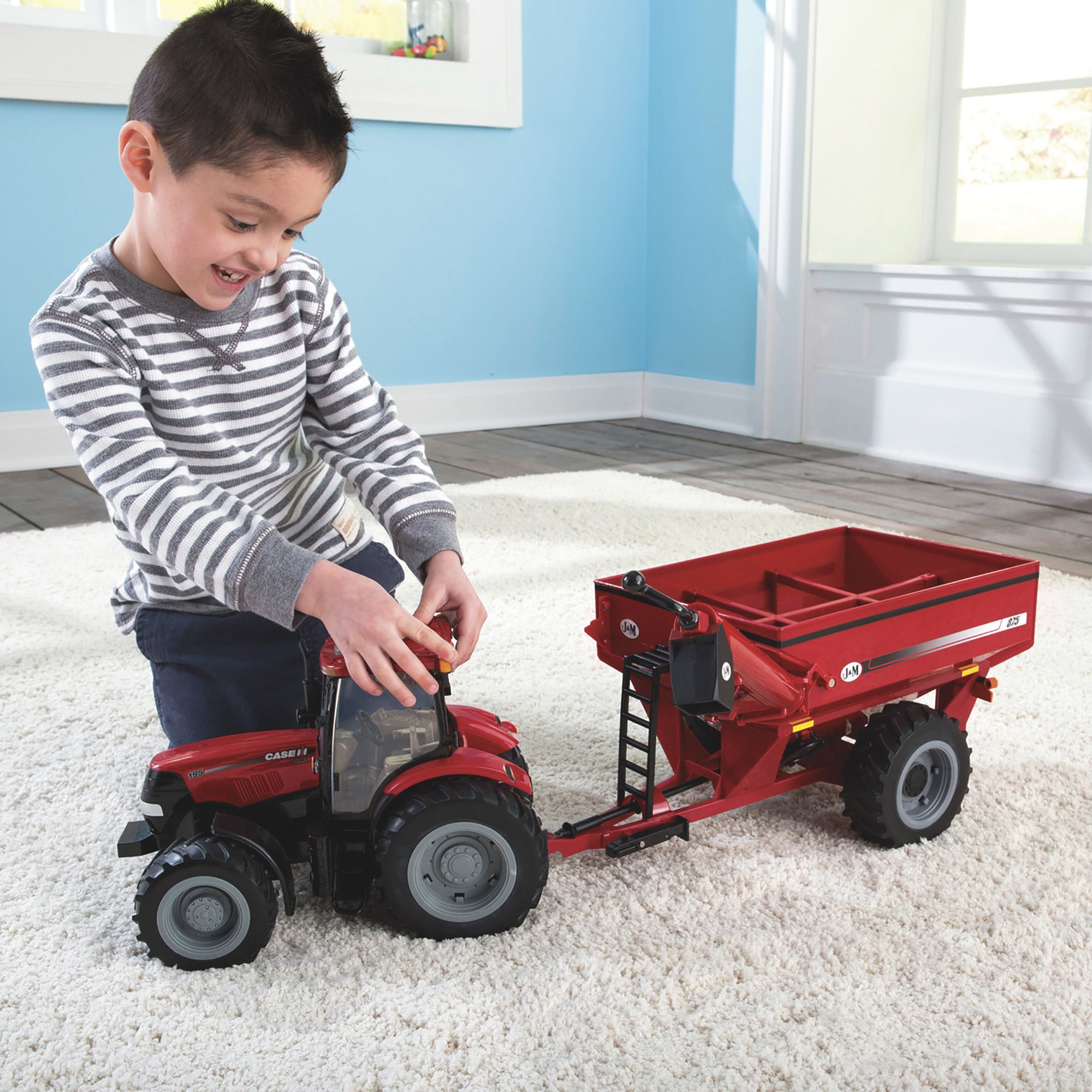 TOMY Ertl Big Farm Case IH Tractor with J&M Grain Cart Playset — 1:16 ...