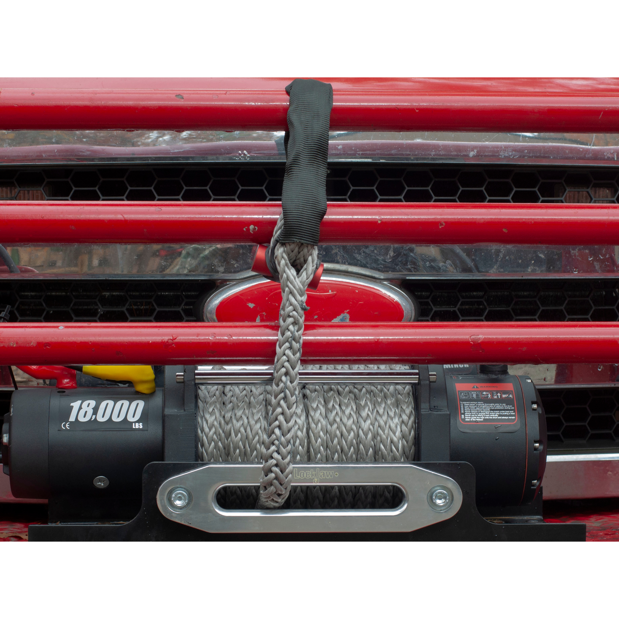 LockJaw, Aluminum Fairlead for Synthetic Winch Lines, 6in Wide, Black ...
