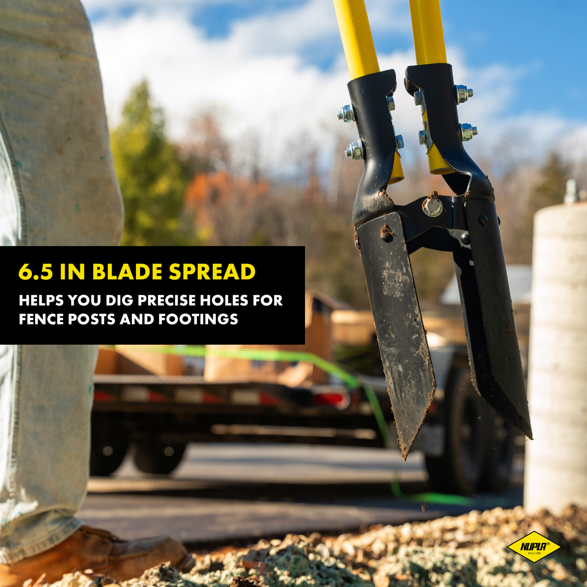 NUPLA Post Hole Digger with Heavy-Duty 14 Gauge Steel Blades and 48 in ...