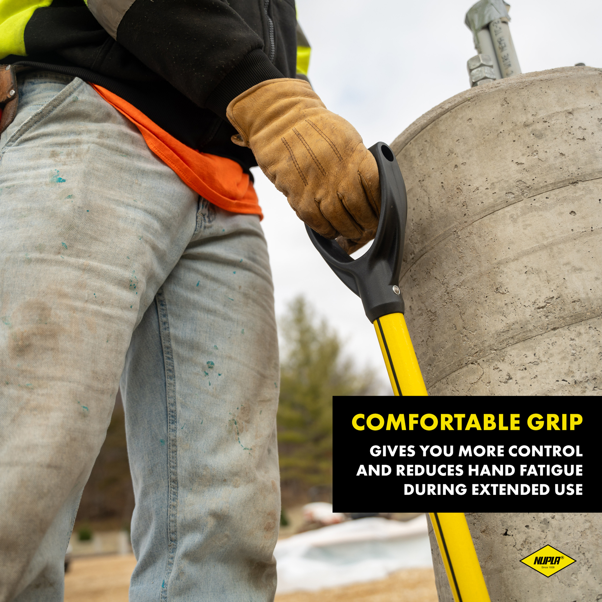 NUPLA Garden Spade Shovel with Heavy-Duty 14 Gauge Steel Blade and 27 ...