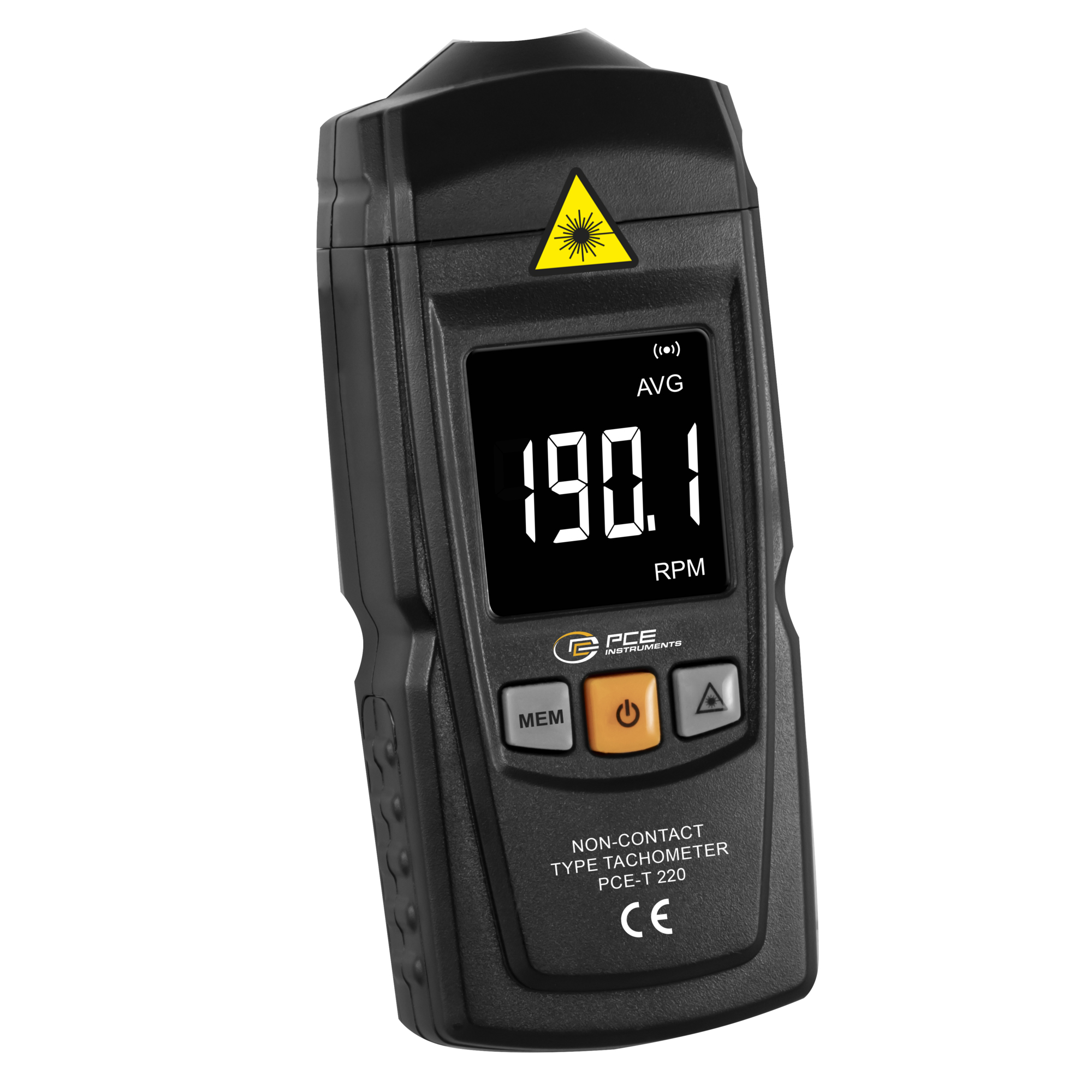 PCE Non-Contact Tachometer — Digital, Battery-Operated, Optical Sensor ...