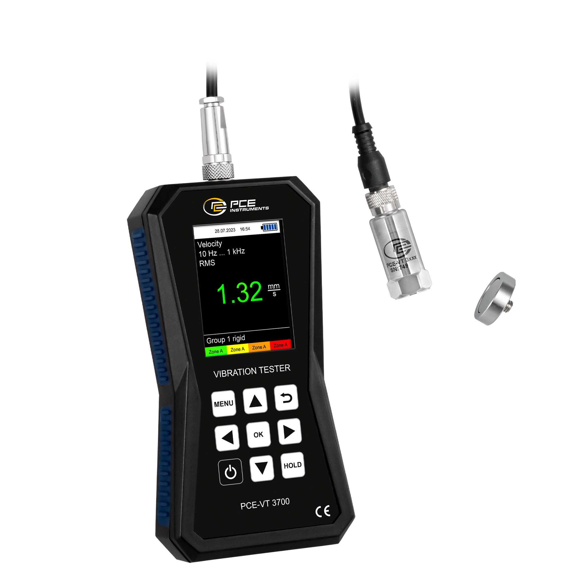 PCE Vibration Meter — Measures Acceleration, Velocity, and Displacement ...