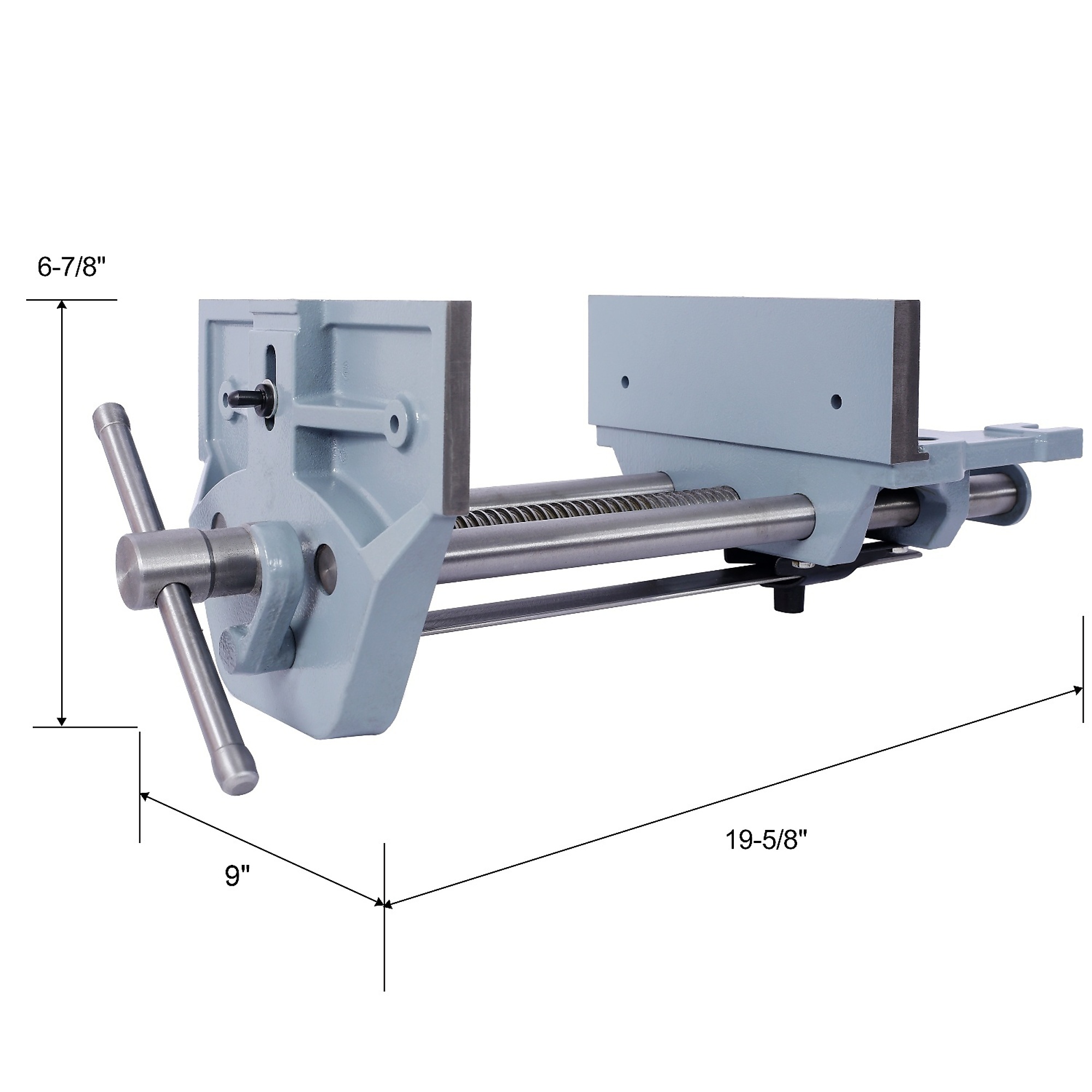 9 in. Heavy-Duty Cast Iron Vise, Rapid Action Woodworking Vise, Gray ...