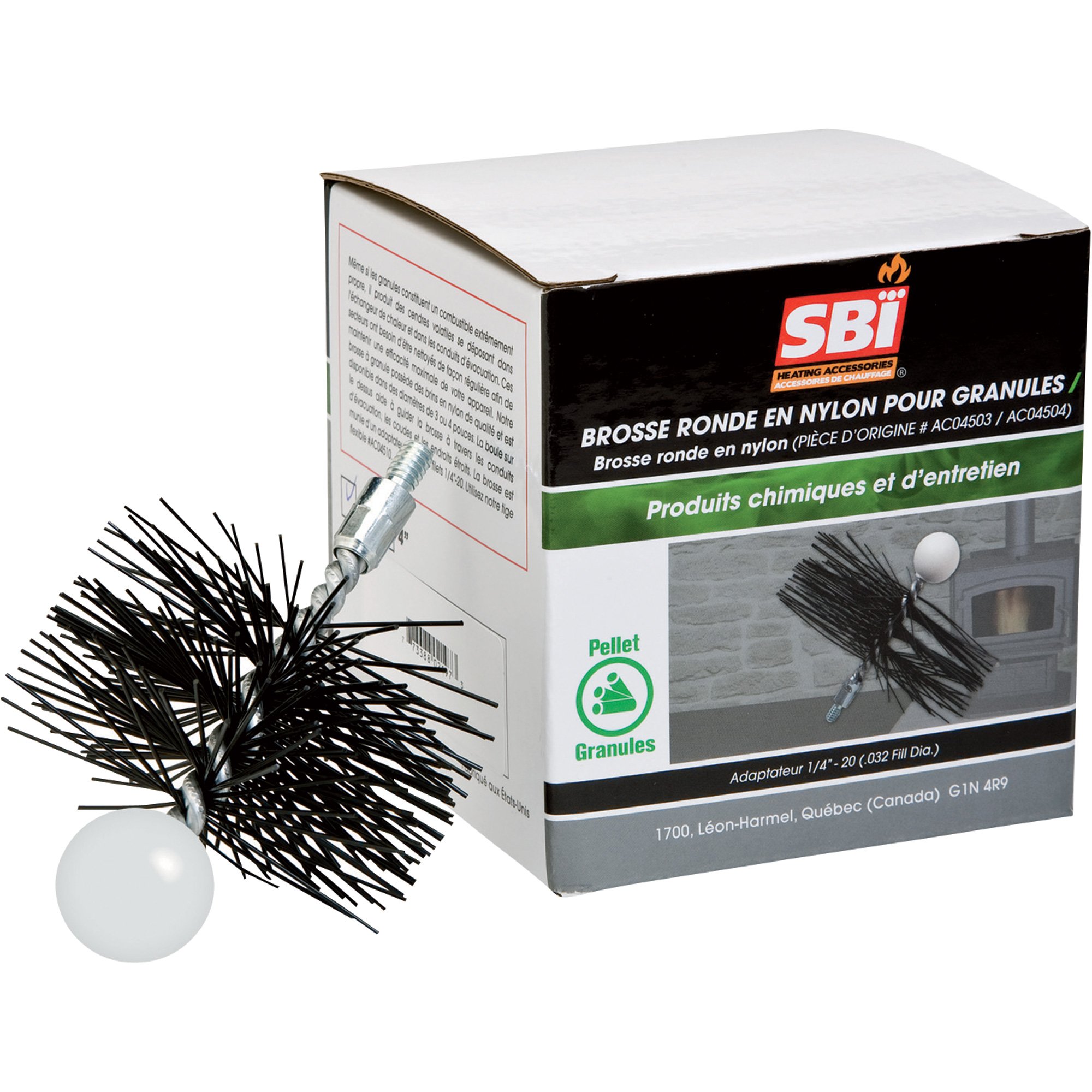 SBI Nylon Pellet Stove Brush — 4in., Round, Model# AC04504 | Northern Tool