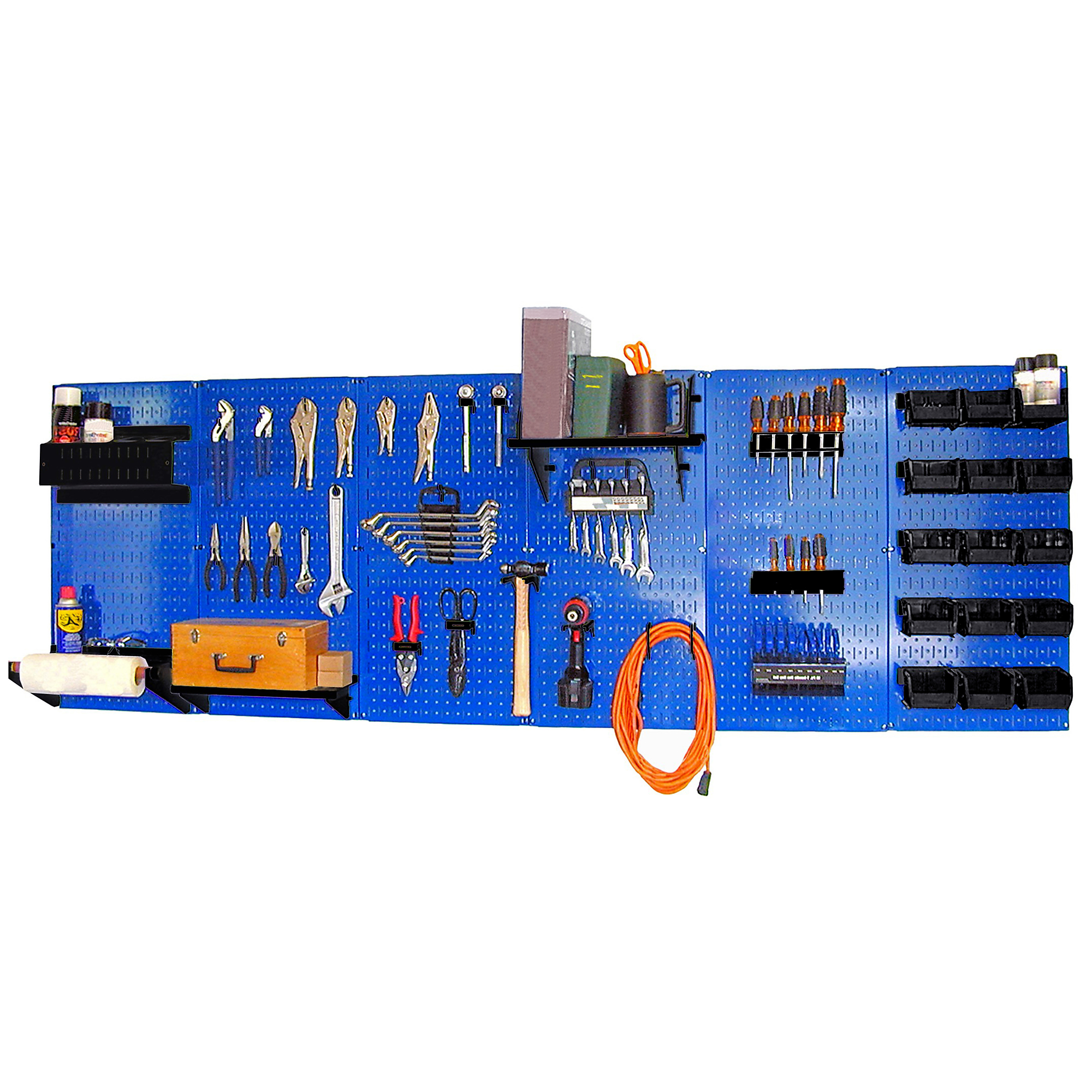 8ft Industrial Metal Pegboard Ultimate Workbench Kit - Blue Toolboard ...