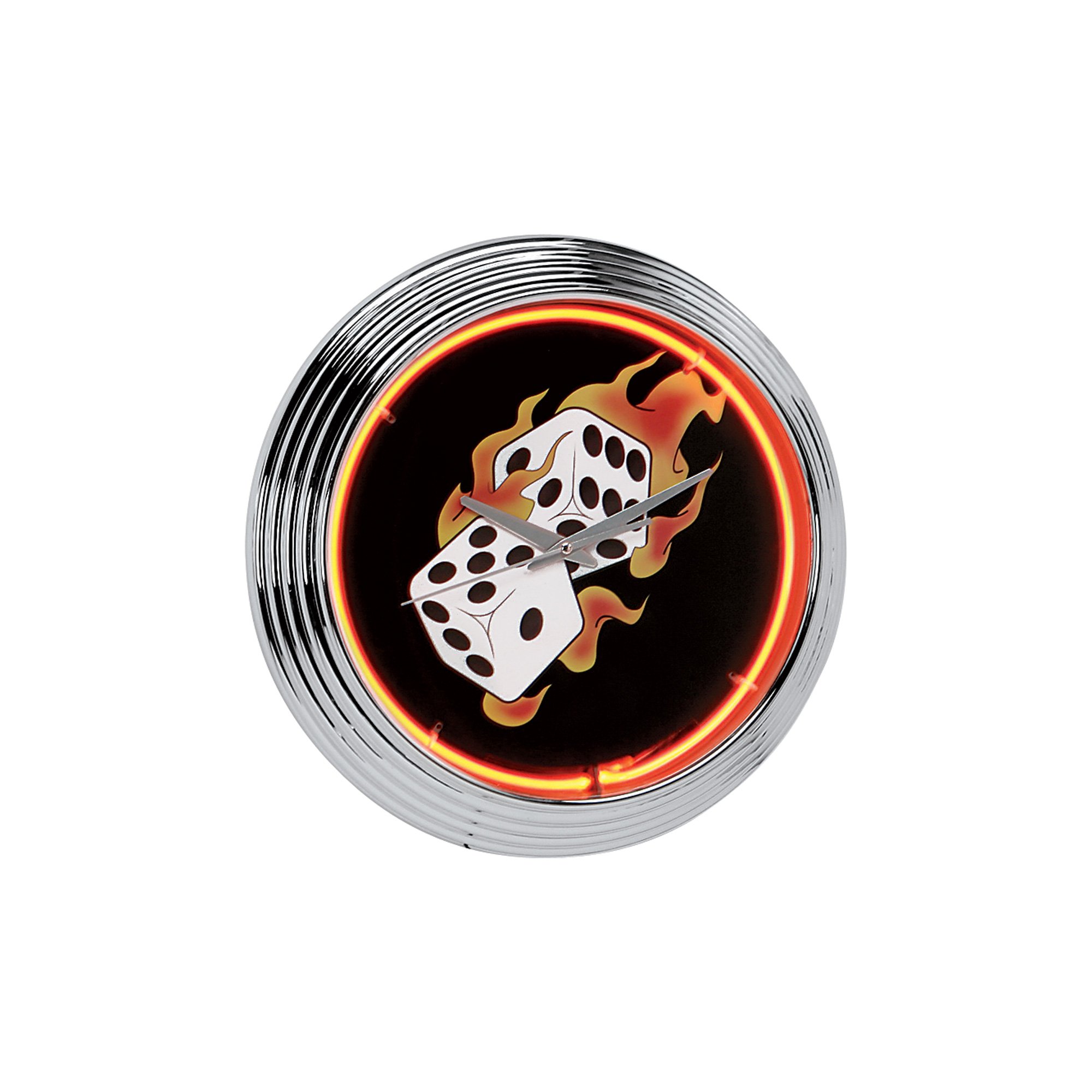 On The Edge Neon Flaming Dice Clock — Model# 251003 | Northern Tool