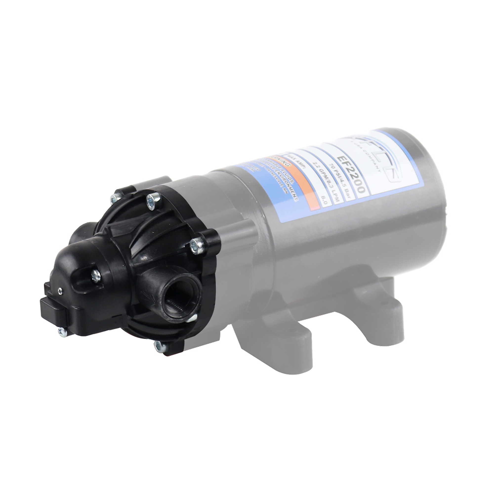 Everflo 12V On-Demand Diaphragm Pump Head - 2.2GPM, 70 PSI Max, 3/8 ...