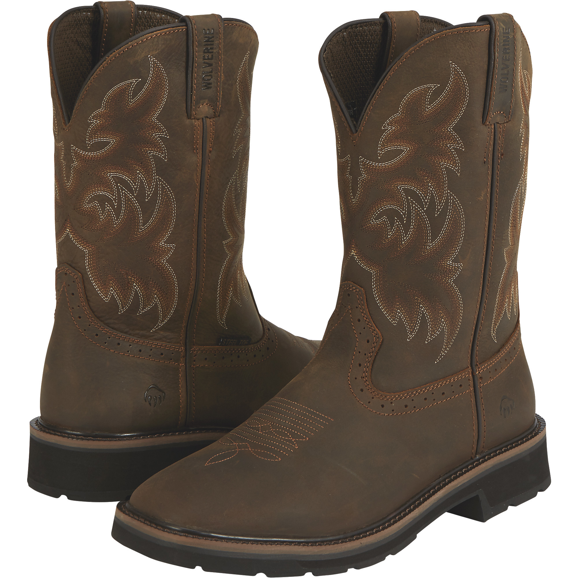 Wolverine® Men's 10in. Rancher Work Boots — Dark Brown/Rust, Model ...