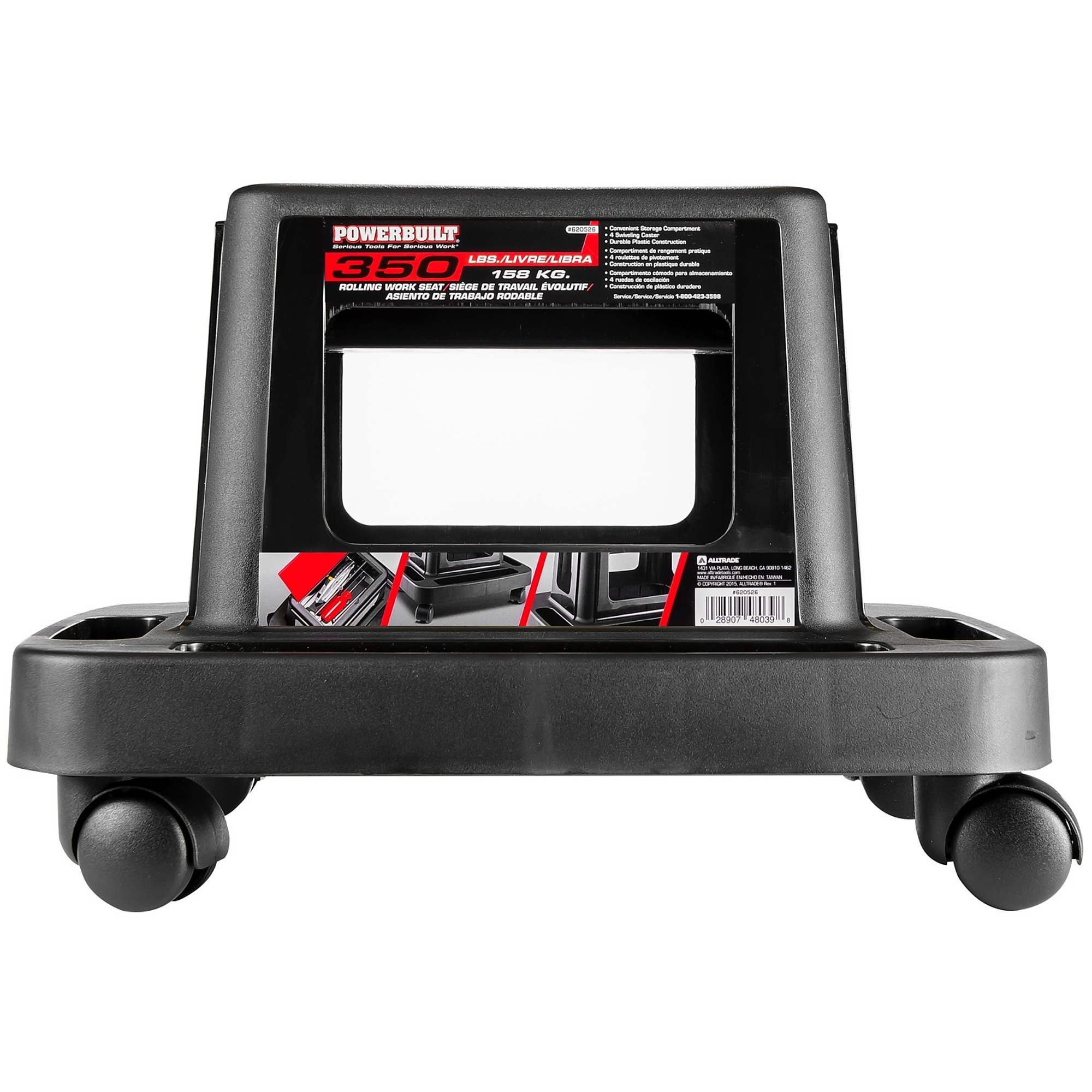 Powerbuilt, Heavy Duty Injection Rolling Work Seat, Model # 620526 ...