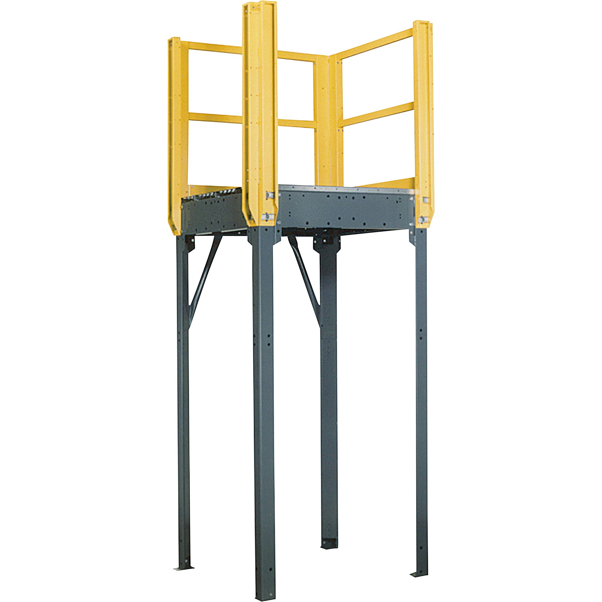 Equipto Industrial Steel Platform Stair Landing — 48in. x 48in., 6ft ...
