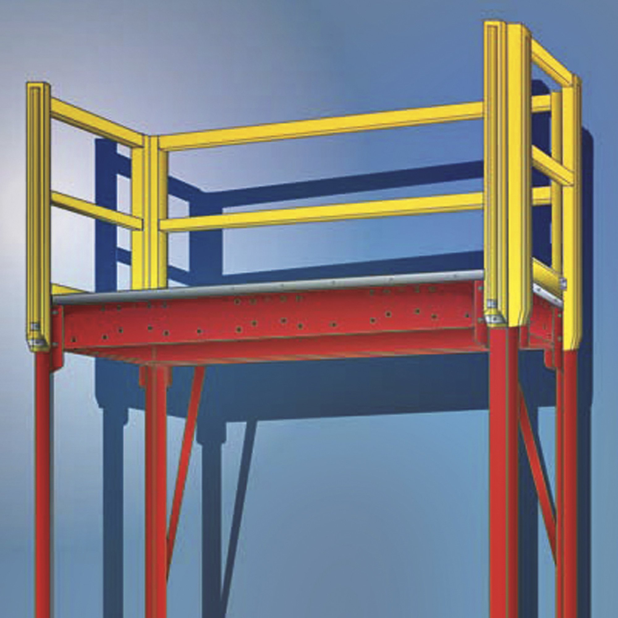 Equipto Industrial Steel Platform Stair Landing — 48in. x 96in., 96in ...