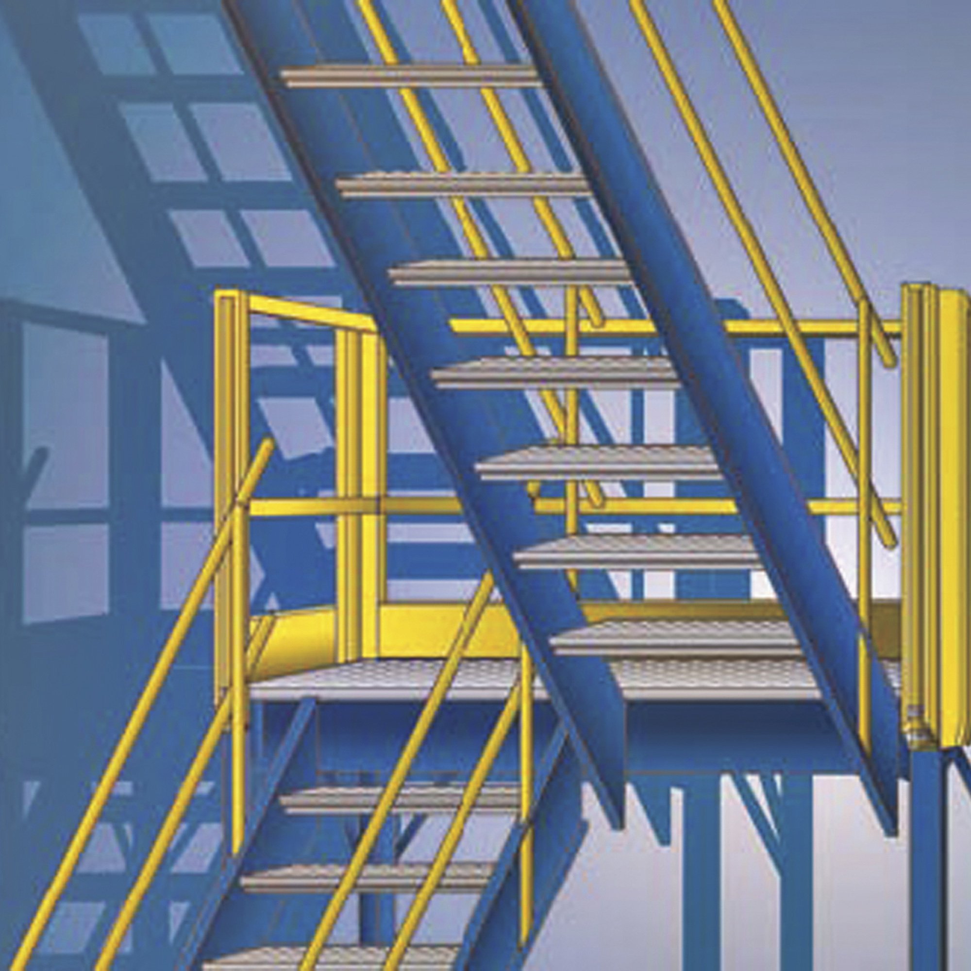 Equipto Industrial Steel Platform Stair Landing — 48in. x 96in., 96in ...