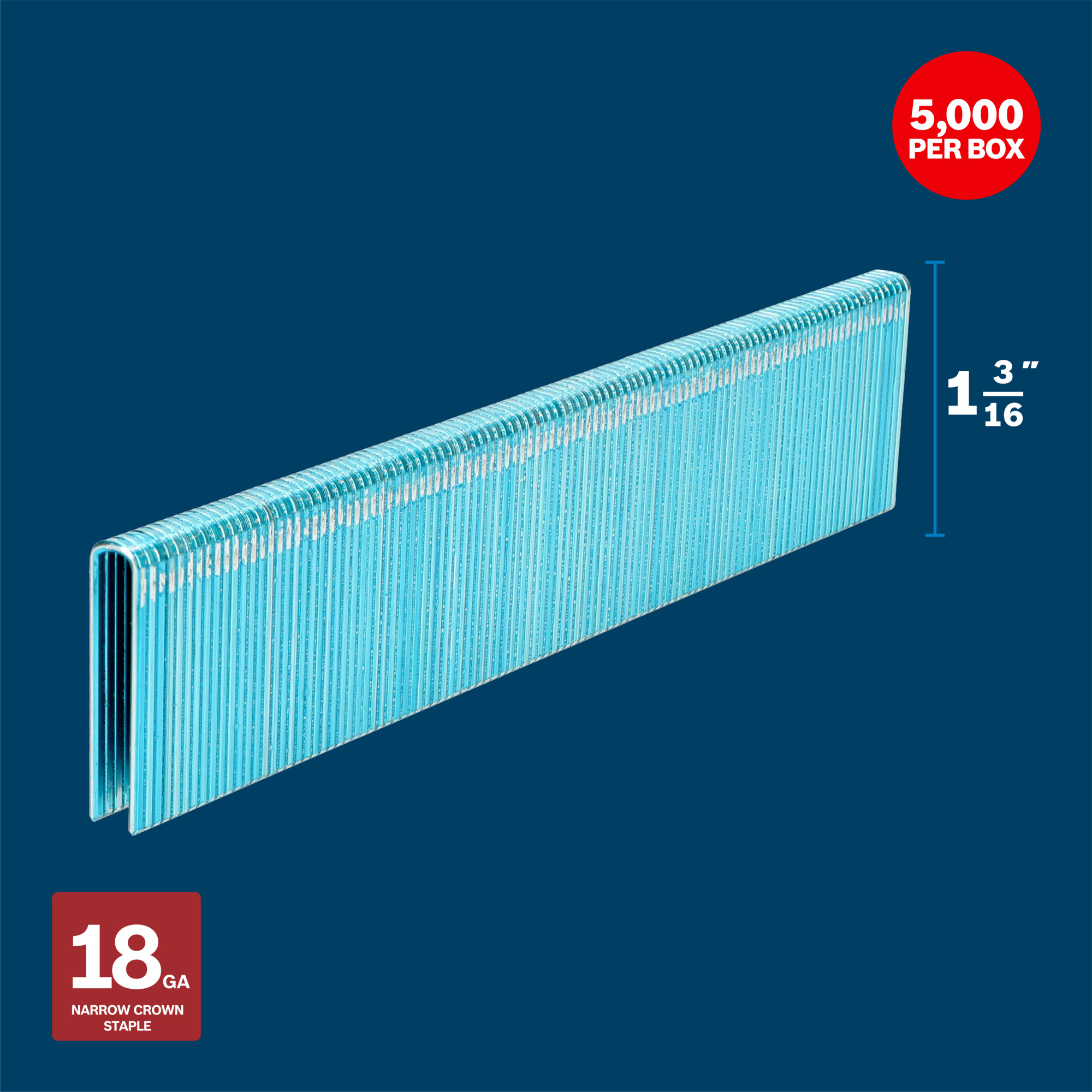 Bosch GTH18G116GV 1-3/16 In. 18ga Narrow Crown Staples (5000 Per Box ...