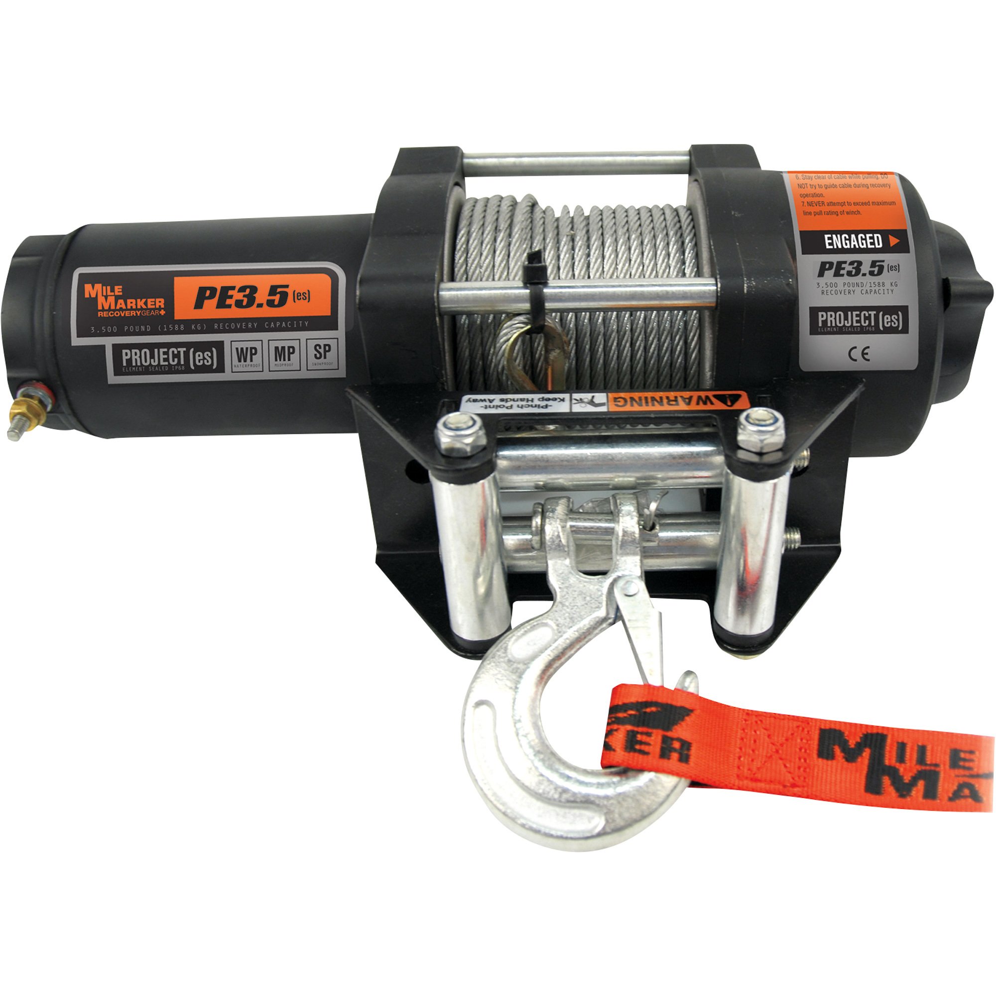 Mile Marker 12 Volt DC Powered Electric ATV Winch — 3,500-Lb. Capacity ...