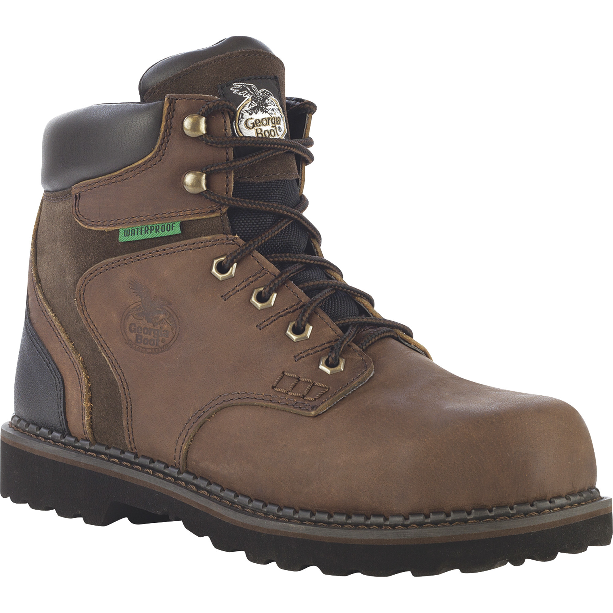 Georgia Men's 6in. Brookville Waterproof Work Boots, Brown, Size 11-1/2 ...