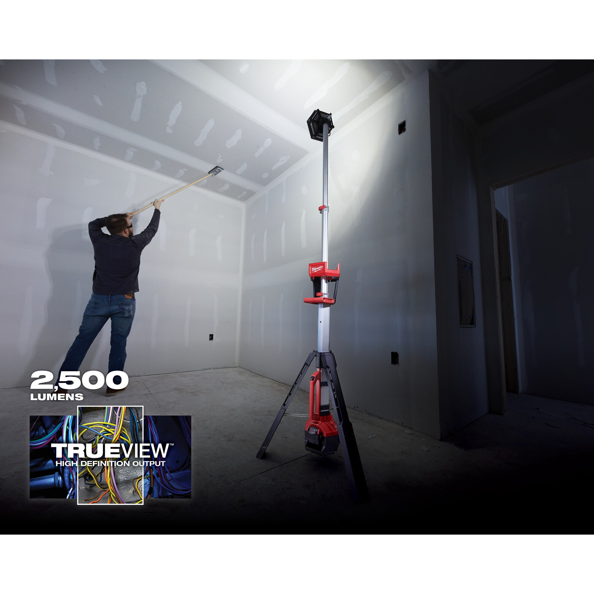 Milwaukee M18 Rocket Dual Power LED Tower Portable Work Light, 2500 ...
