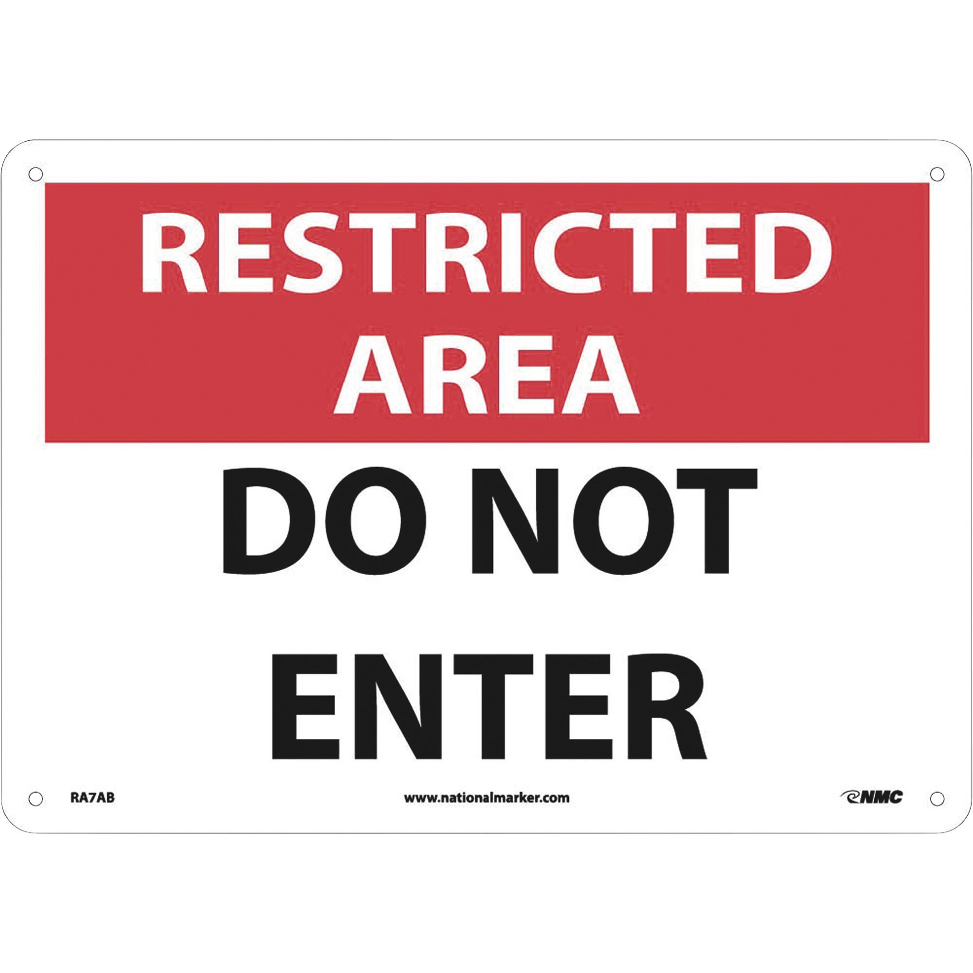 National Marker RESTRICTED AREA, DO NOT ENTER Sign — 10in.L x 14in.W ...