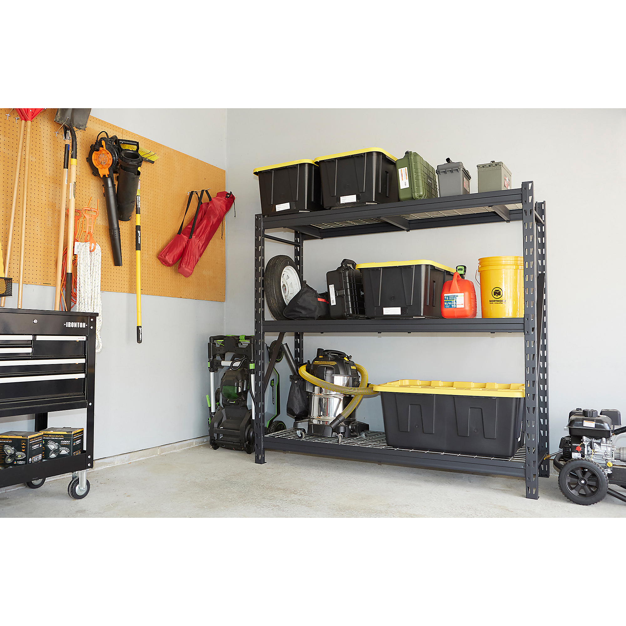 Ironton 3-Tier Storage Shelving, 77in.W x 72in.H x 24in.D | Northern Tool