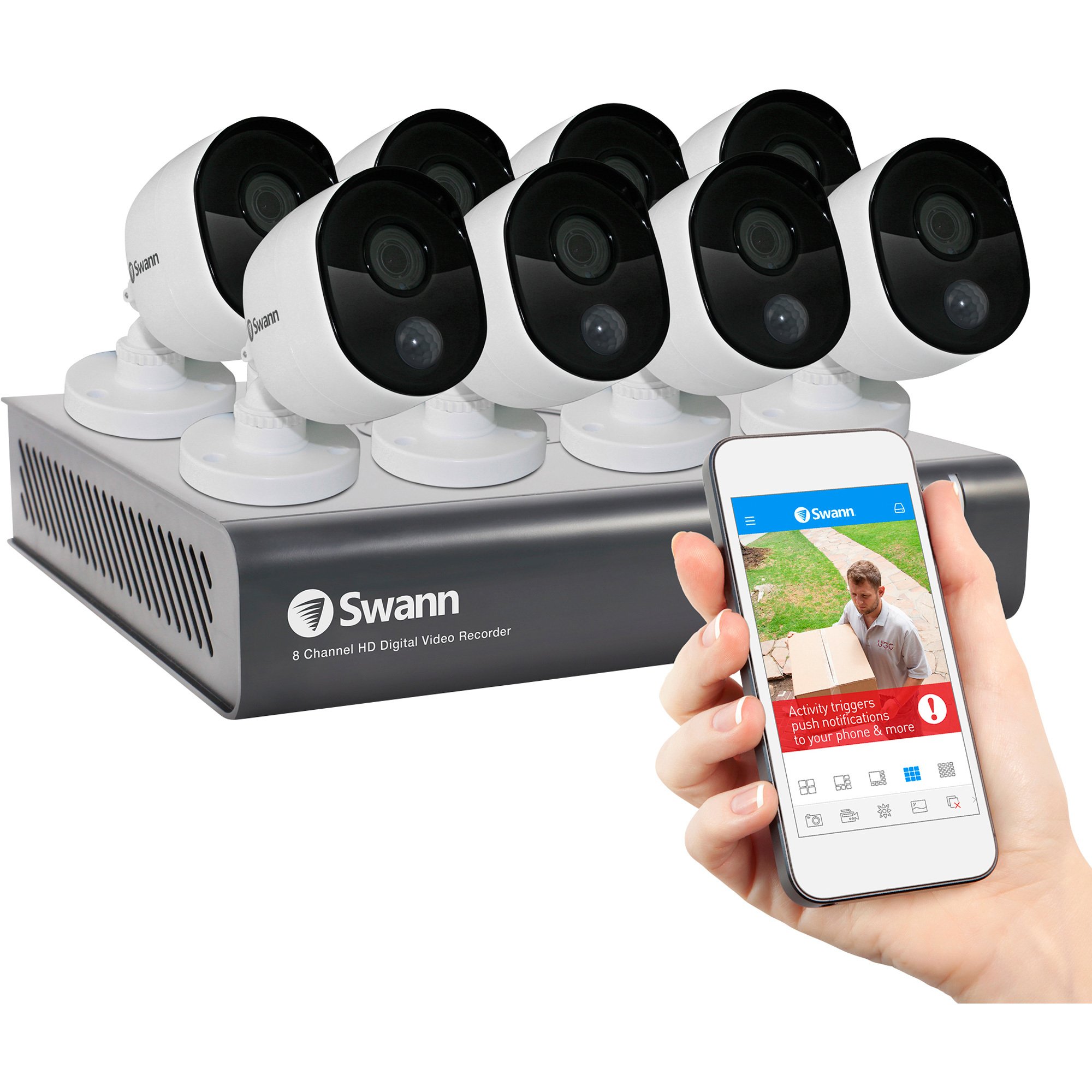 Swann Communications 1080p DVR Security System with 1 TB Hard Drive — 8 ...