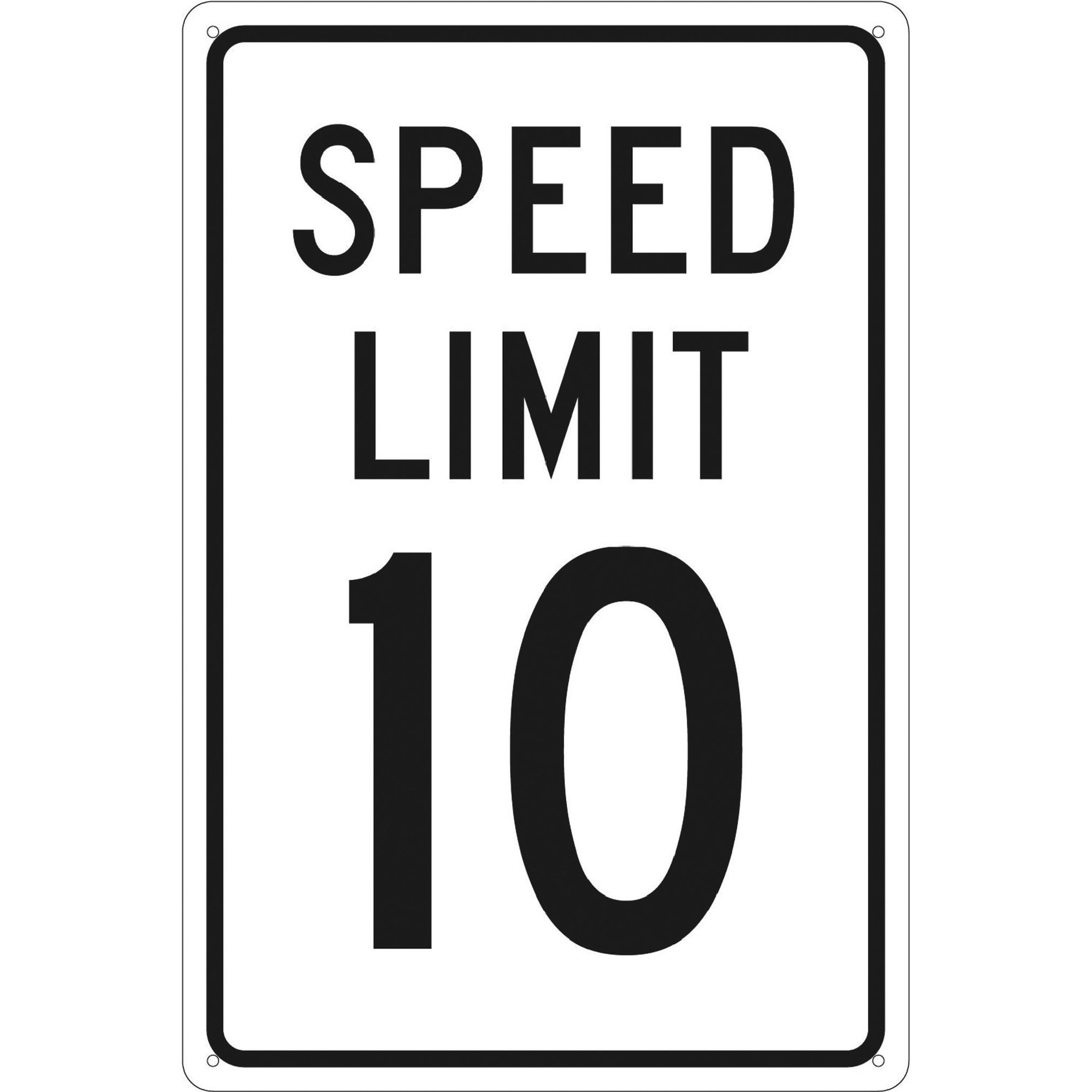 National Marker SPEED LIMIT 10 Sign — 18in. x 12in., Aluminum, Model ...