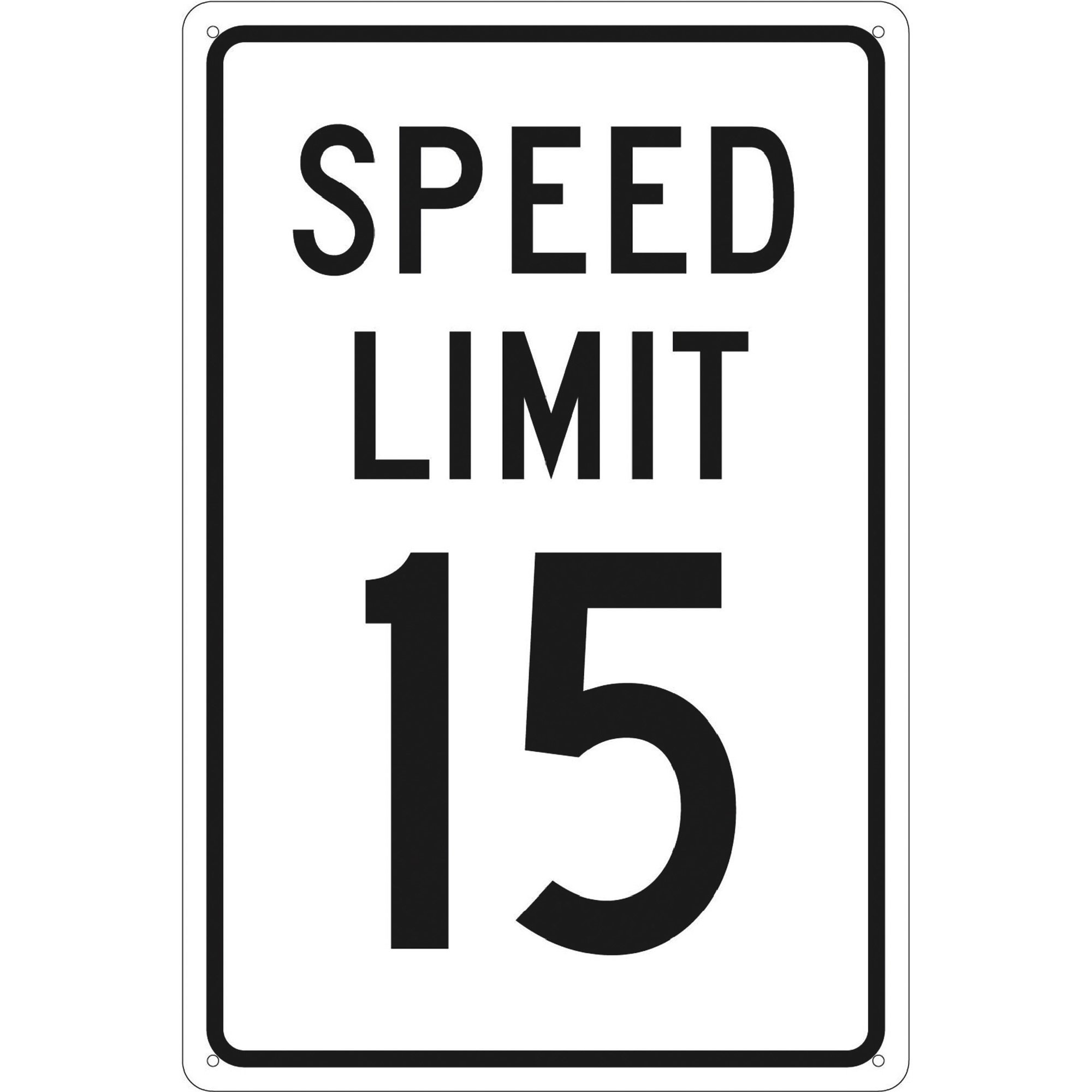 National Marker SPEED LIMIT 15 Sign — 18in. x 12in., Aluminum, Model ...