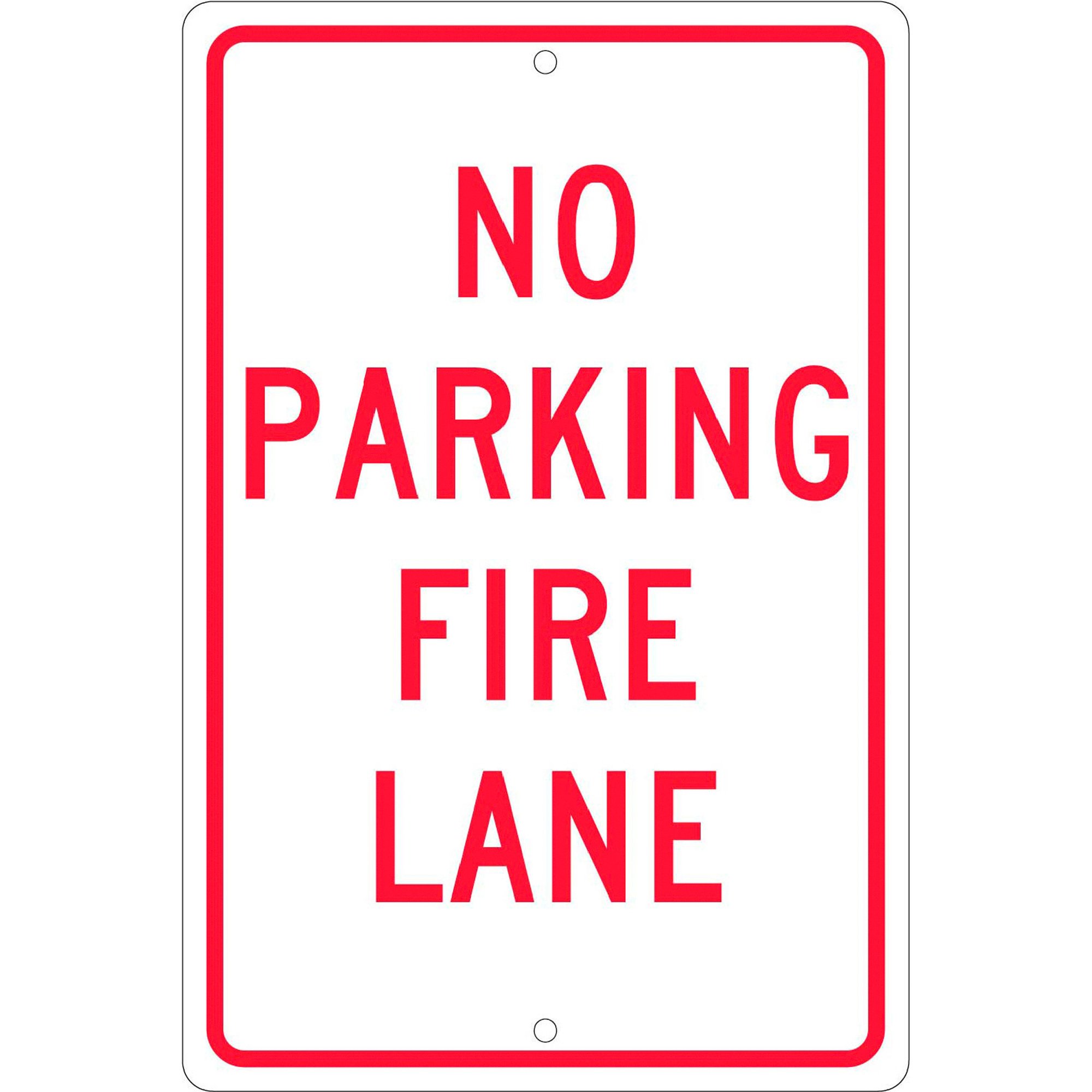 National Marker NO PARKING FIRE LANE Sign — 18in. x 12in., 0.063 ...
