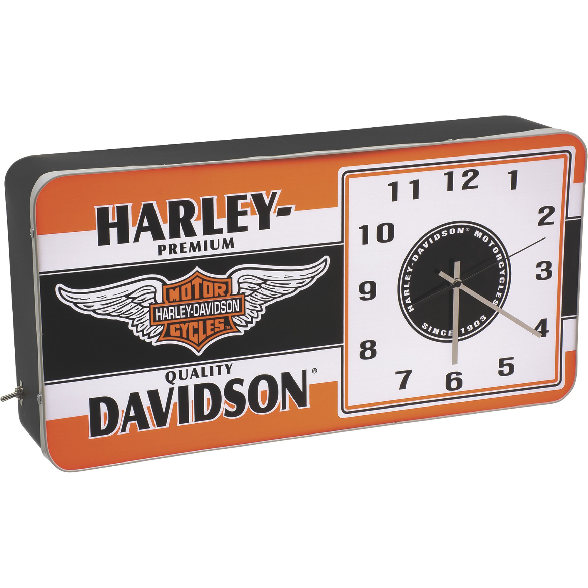Harley-Davidson Winged Bar & Shield LED Ad Clock, Model HDL-16641 ...