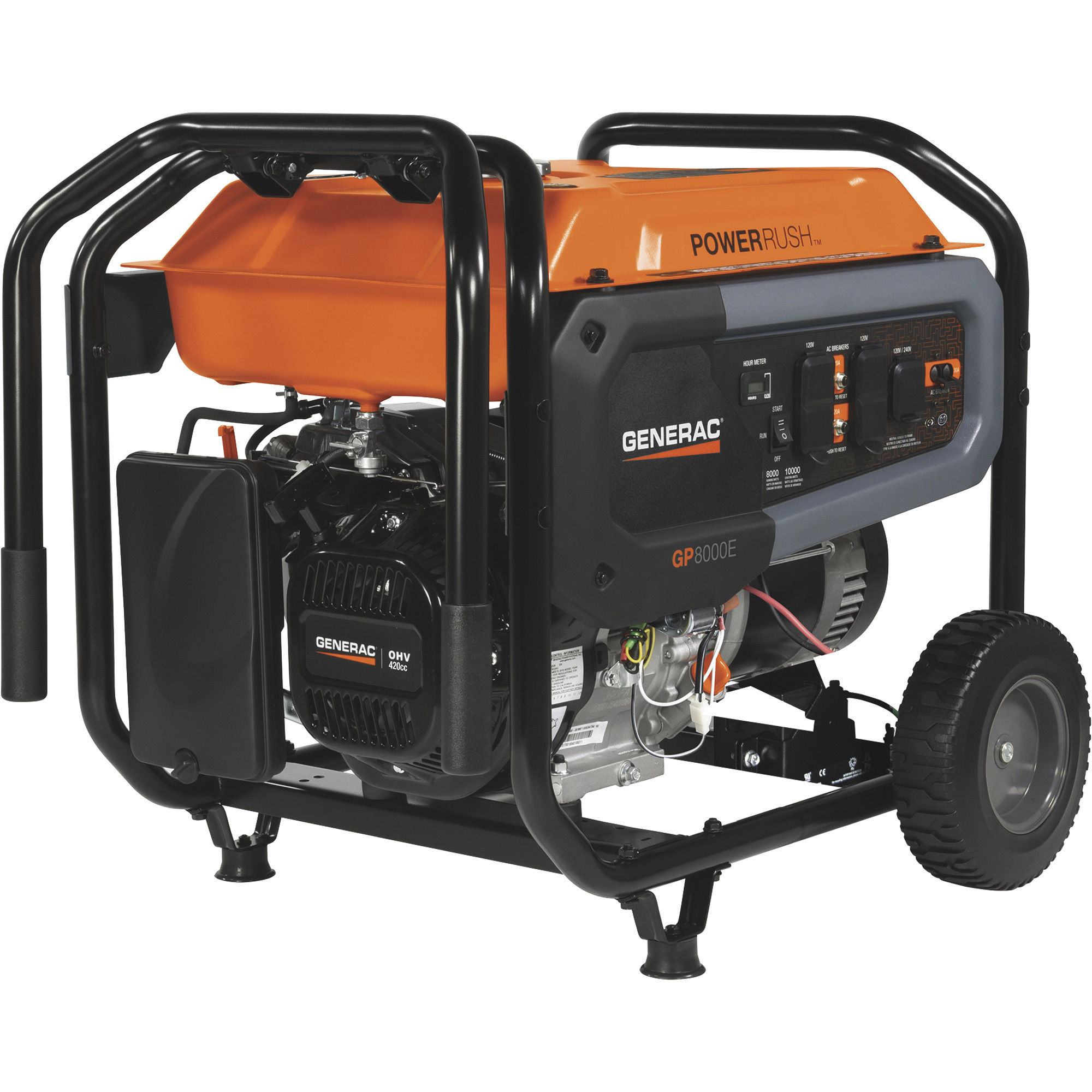 Generac Portable Generator, 10,000 Surge Watts, 8000 Rated Watts ...