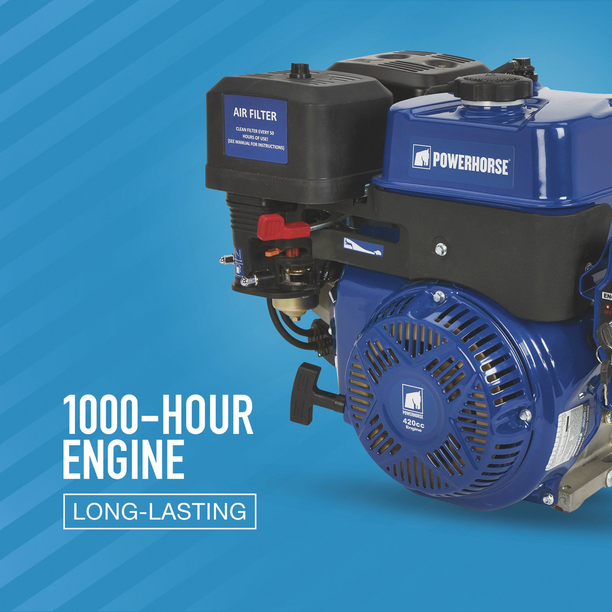 Powerhorse OHV Horizontal Engine, 420cc, 12.5 HP, 1in. x 3-31/64in ...