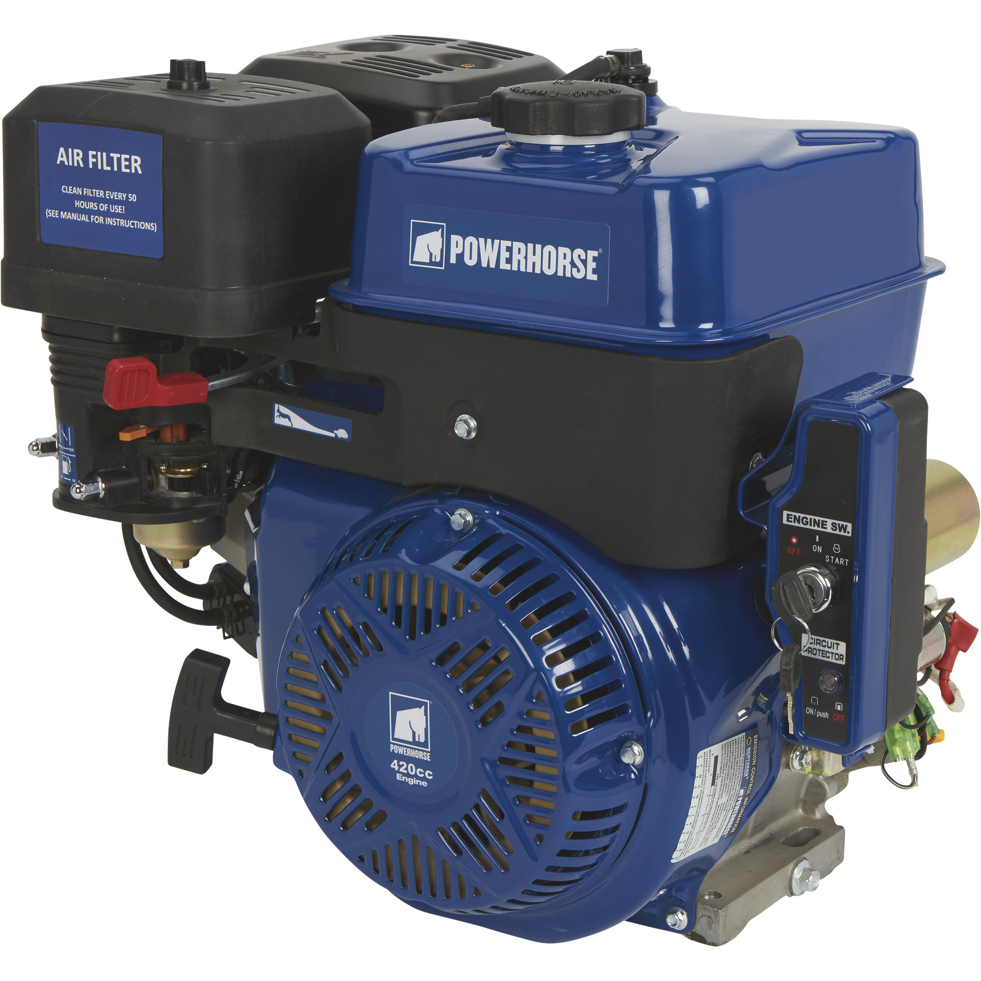 Powerhorse OHV Horizontal Engine, 420cc, 12.5 HP, 1in. x 3 31/64in ...