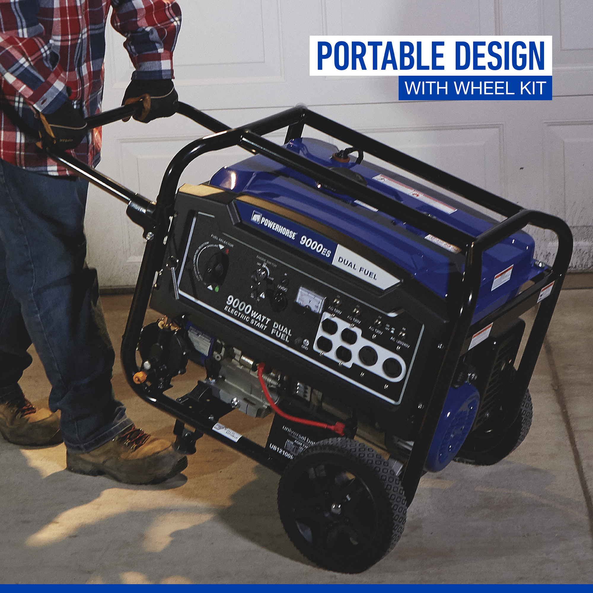 Powerhorse Dual Fuel Generator, 9000 Surge Watts, 7250 Rated Watts ...