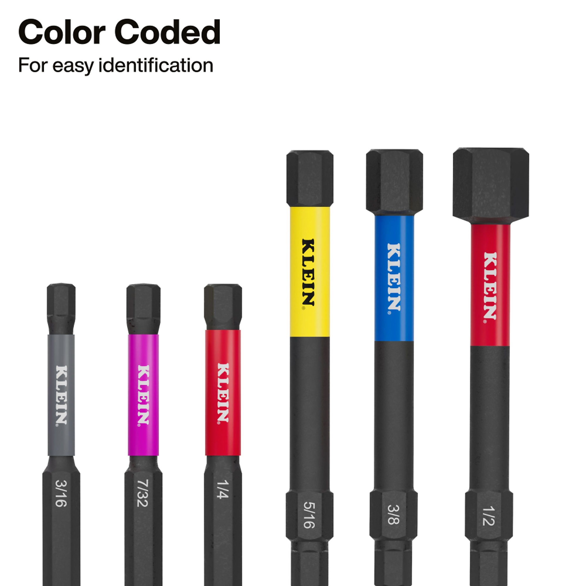 Extended Reach Impact Folding Hex Key Set, SAE, Klein Tools Model ...