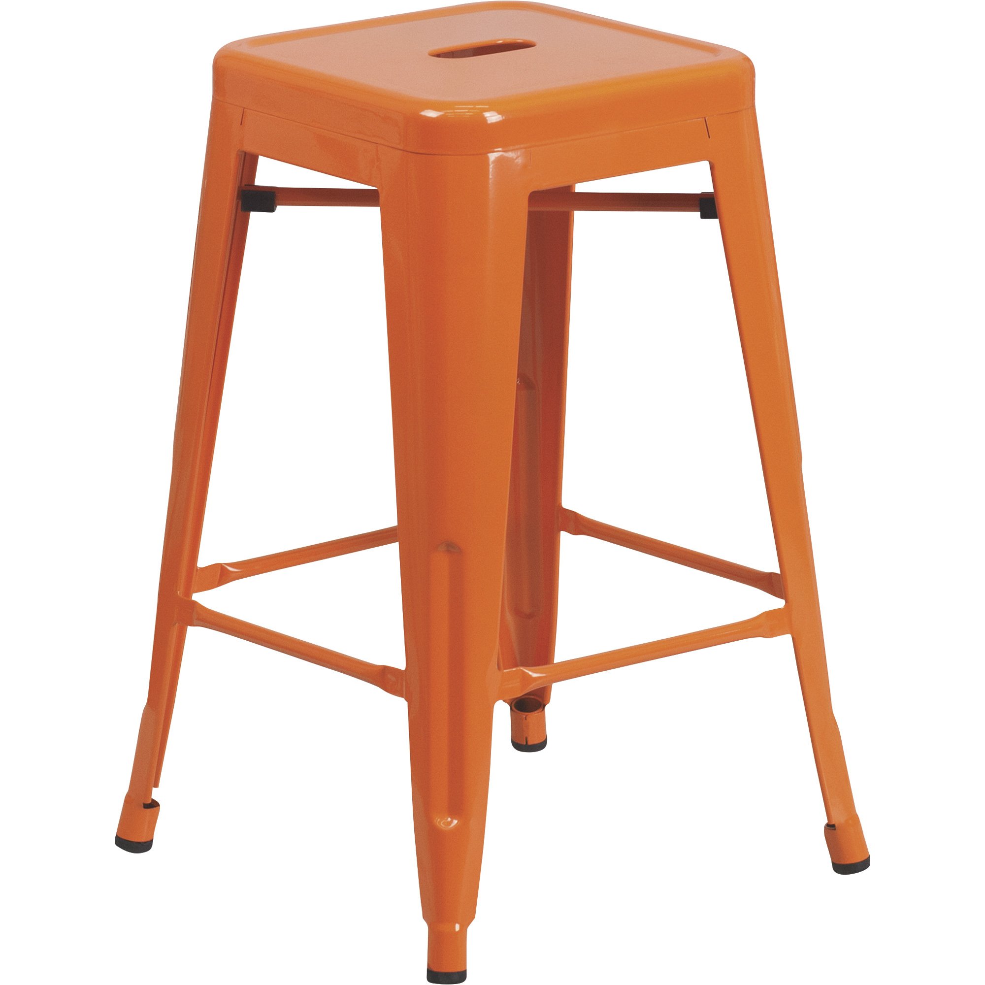Flash Furniture Stackable Industrial-Style Stool — Orange, 16in.W x ...