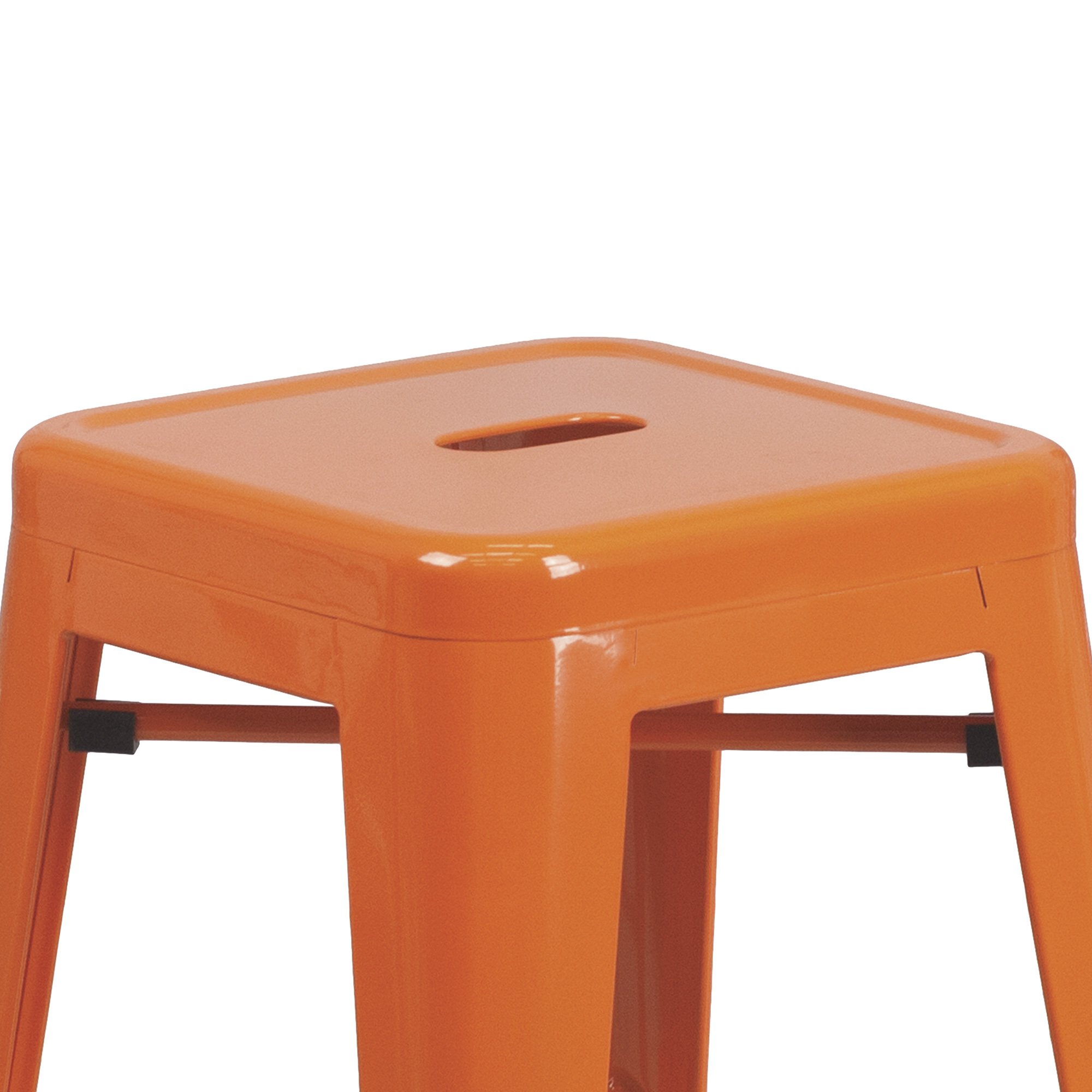 Flash Furniture Stackable Industrial-Style Stool — Orange, 16in.W x ...